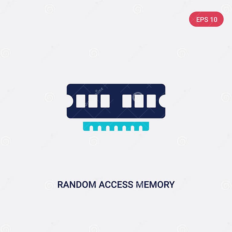 Two Color Random Access Memory Chip Vector Icon from Computer Concept ...