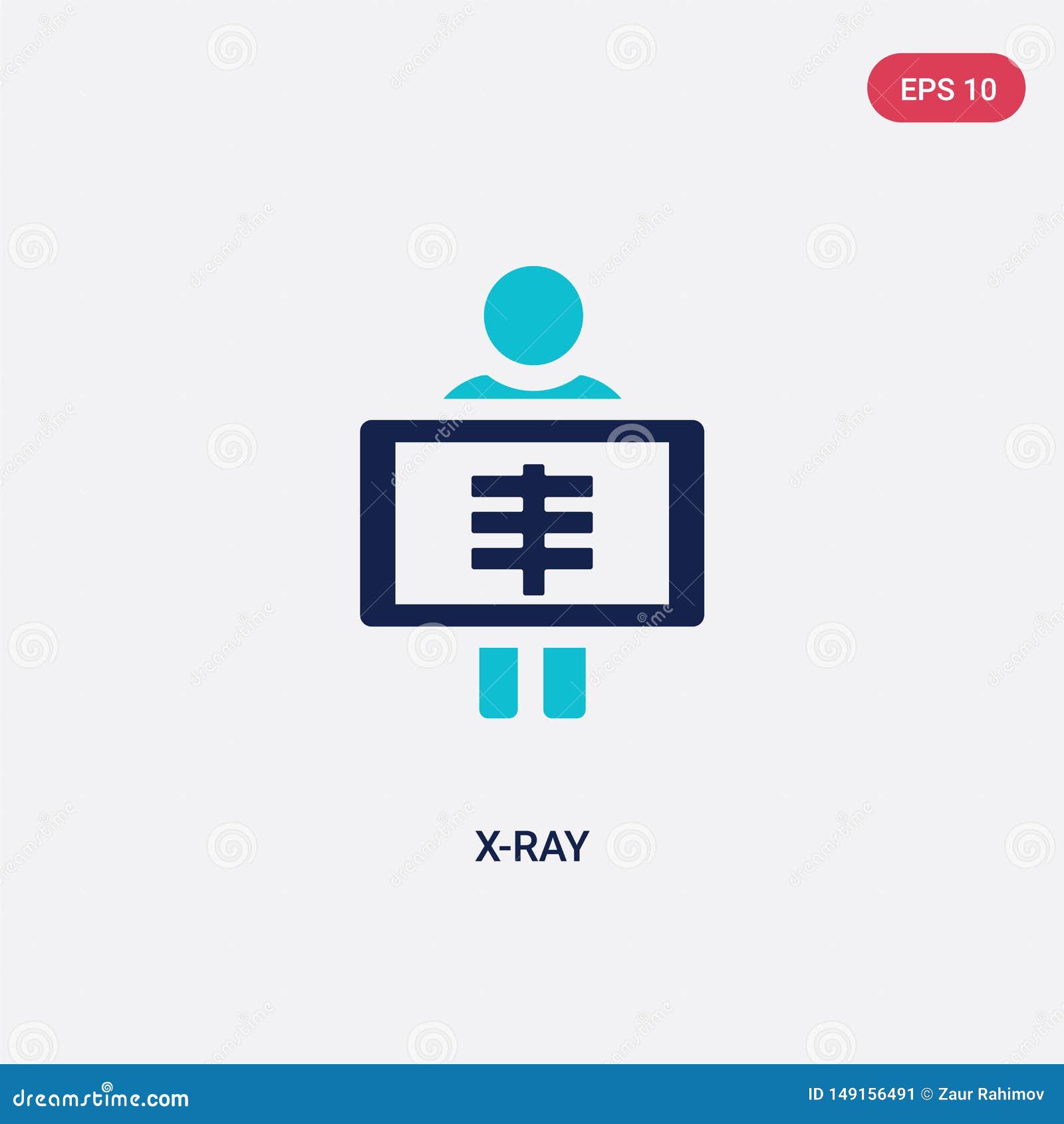 Two Color X-ray Vector Icon from General Concept. Isolated Blue X-ray ...