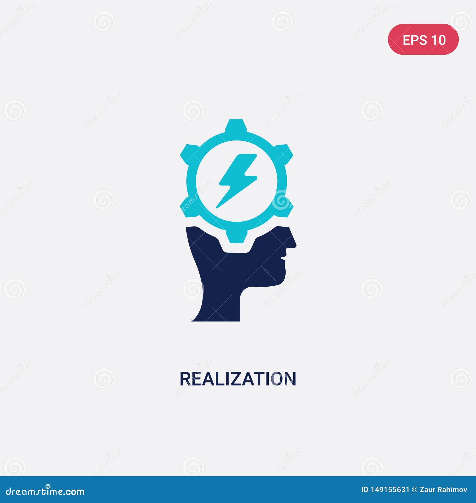 Two Color Realization Vector Icon from General Concept. Isolated Blue ...