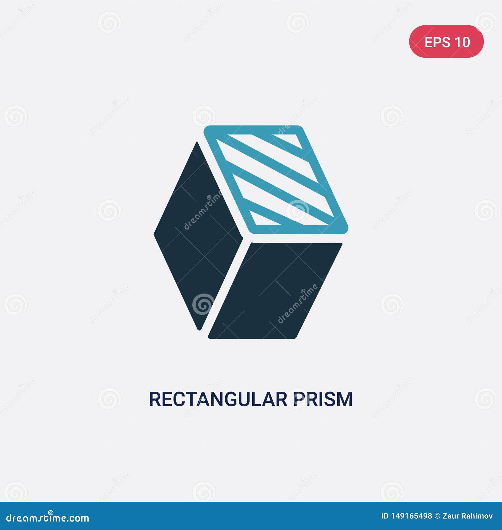 Two Color Rectangular Prism Vector Icon from Shapes Concept. Isolated ...