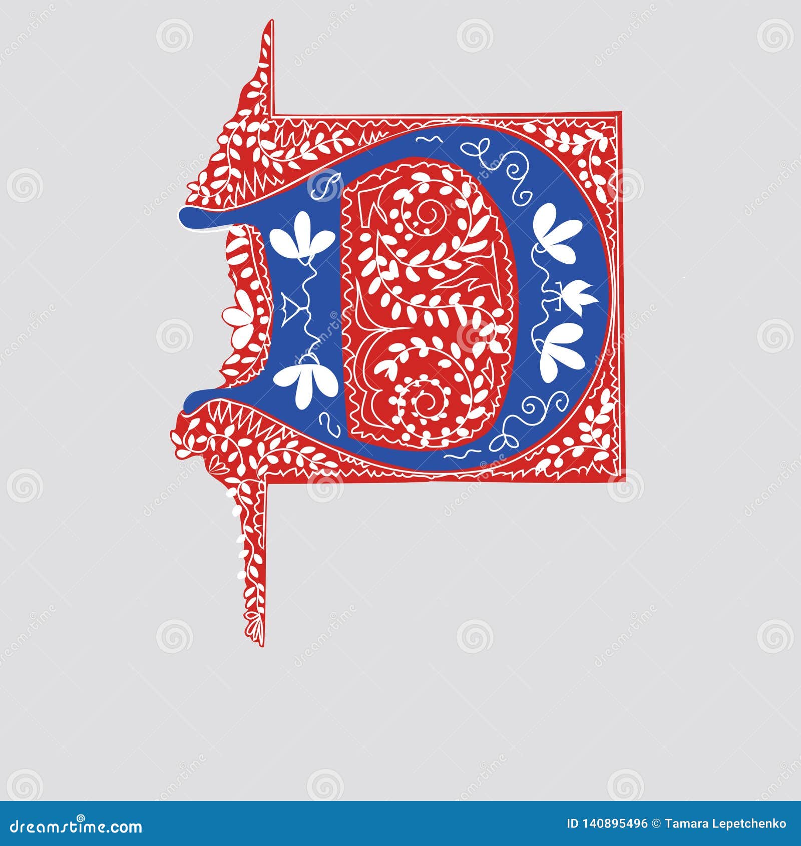 Series of Author,sinitials in Gothic Style-letter D Stock Vector ...