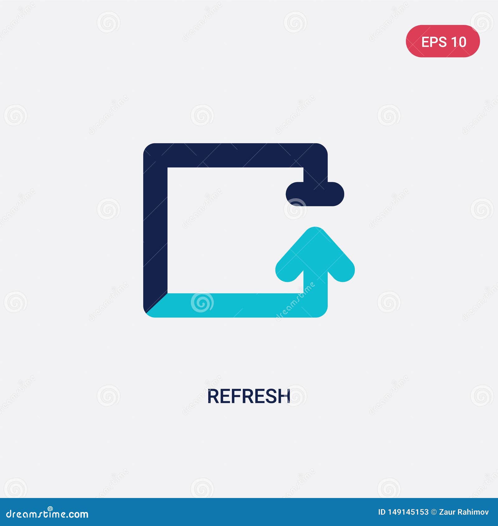 Two Color Refresh Vector Icon from Arrows 2 Concept. Isolated Blue ...