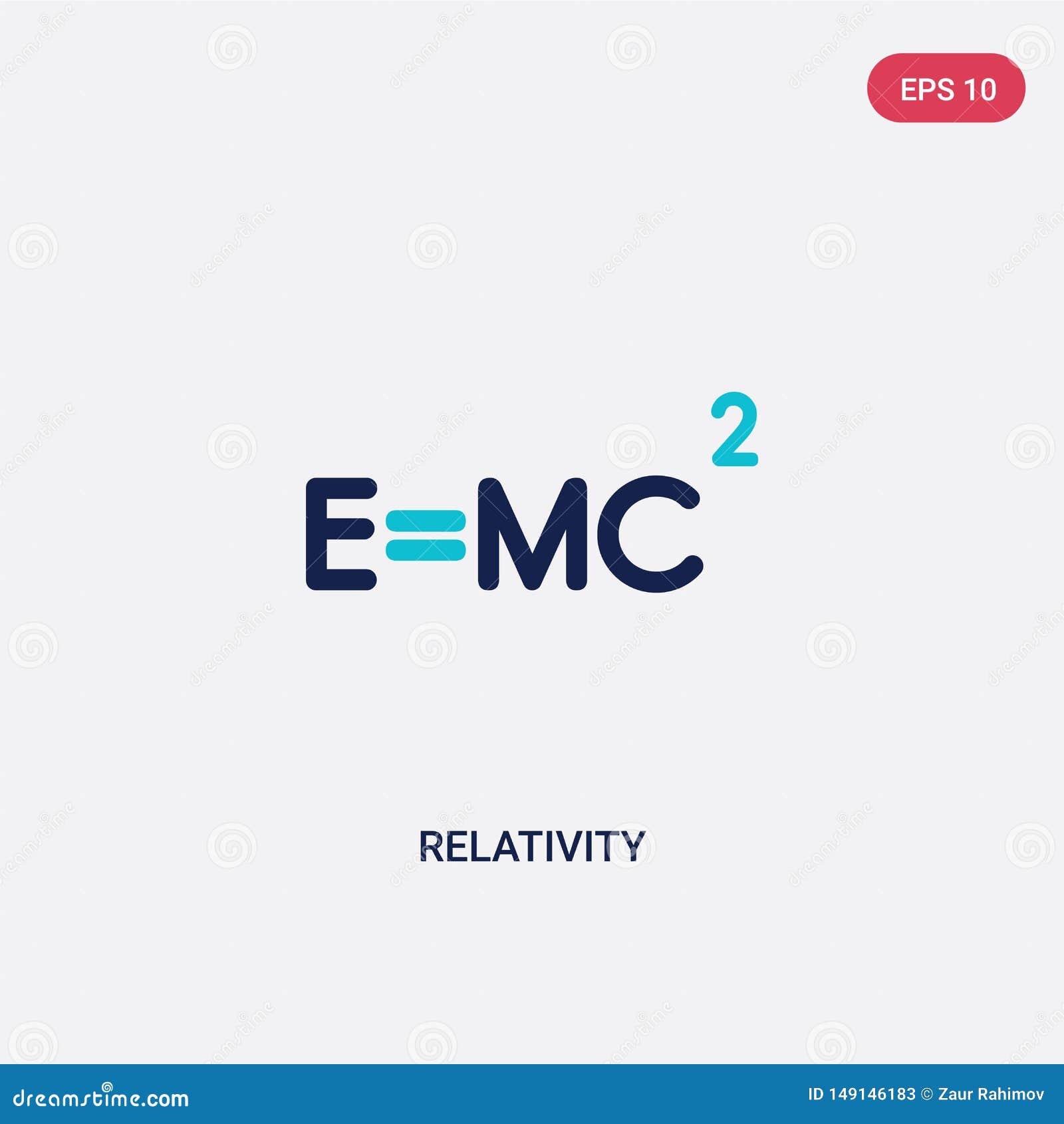 Two Color Relativity Vector Icon from Astronomy Concept. Isolated Blue ...