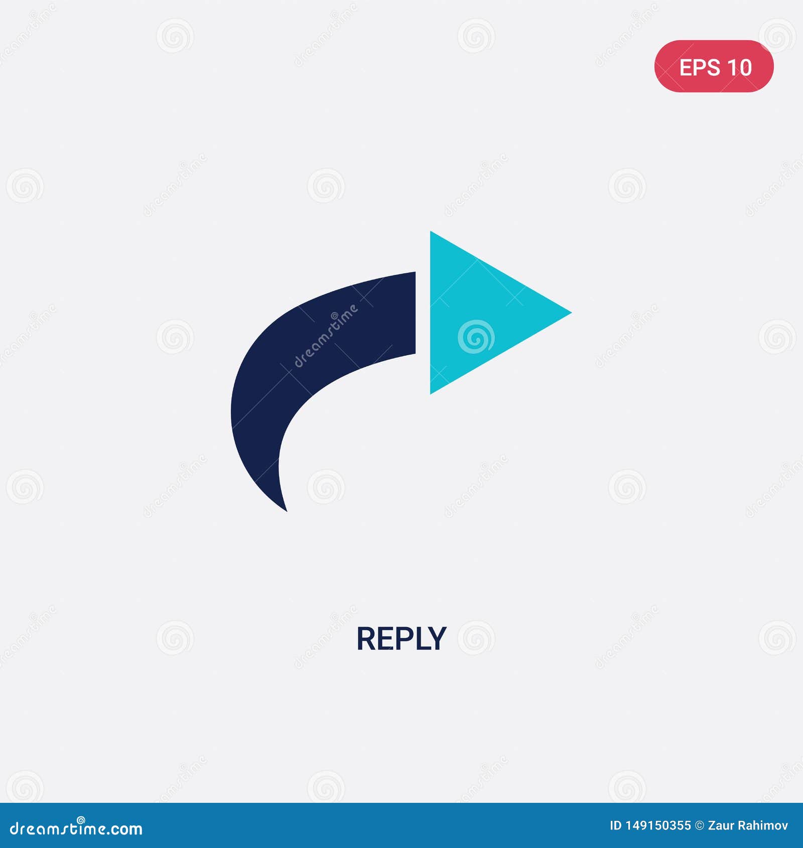 Two Color Reply Vector Icon from Content Concept. Isolated Blue Reply ...