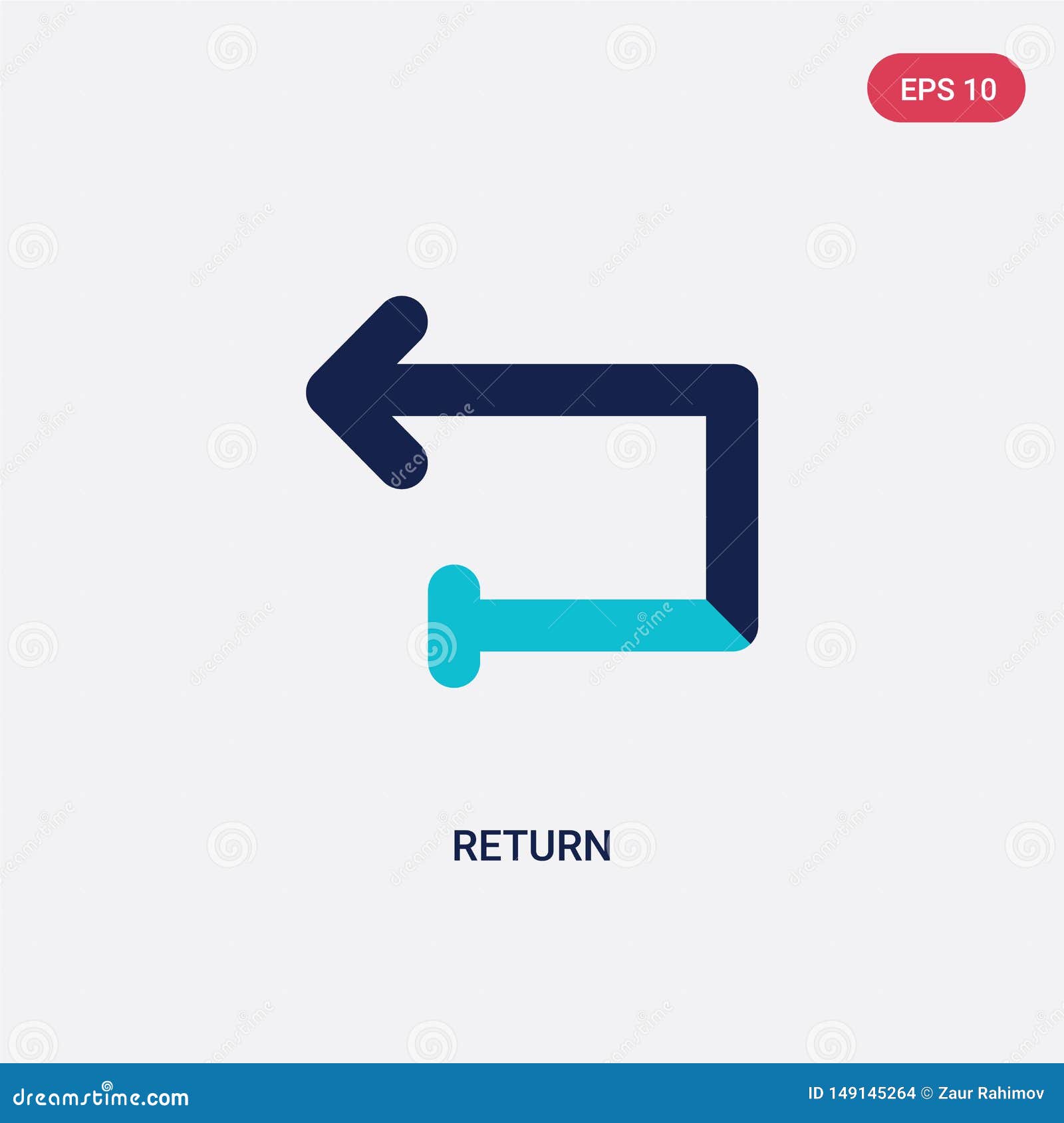 Two Color Return Vector Icon from Arrows 2 Concept. Isolated Blue ...