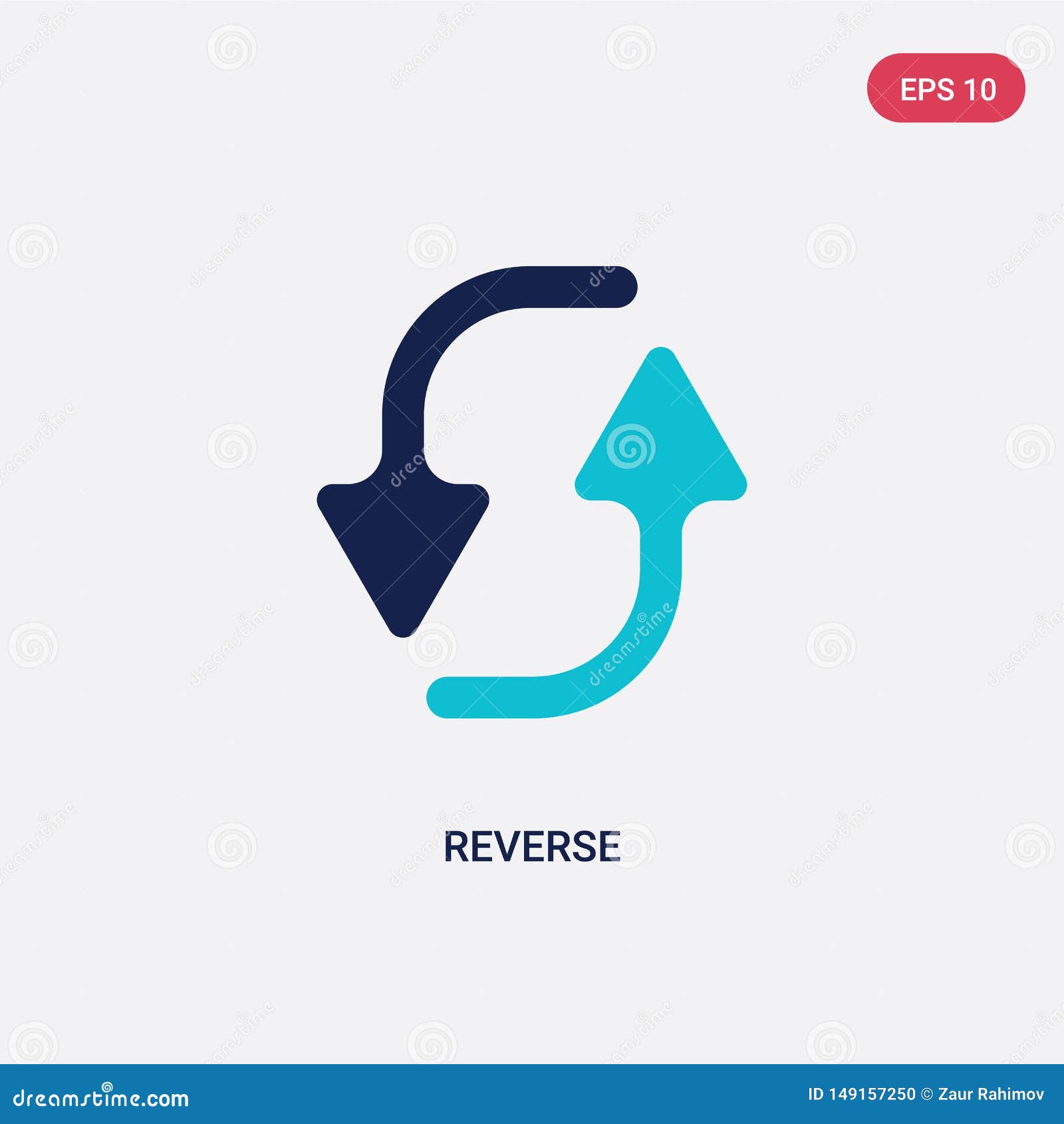 Two Color Reverse Vector Icon from Geometry Concept. Isolated Blue ...