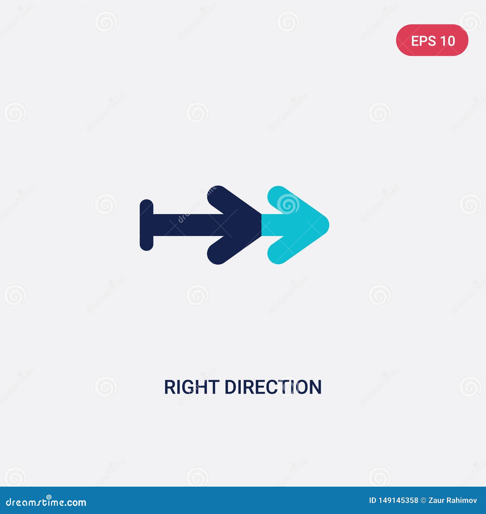 Two Color Right Direction Vector Icon from Arrows Concept. Isolated ...