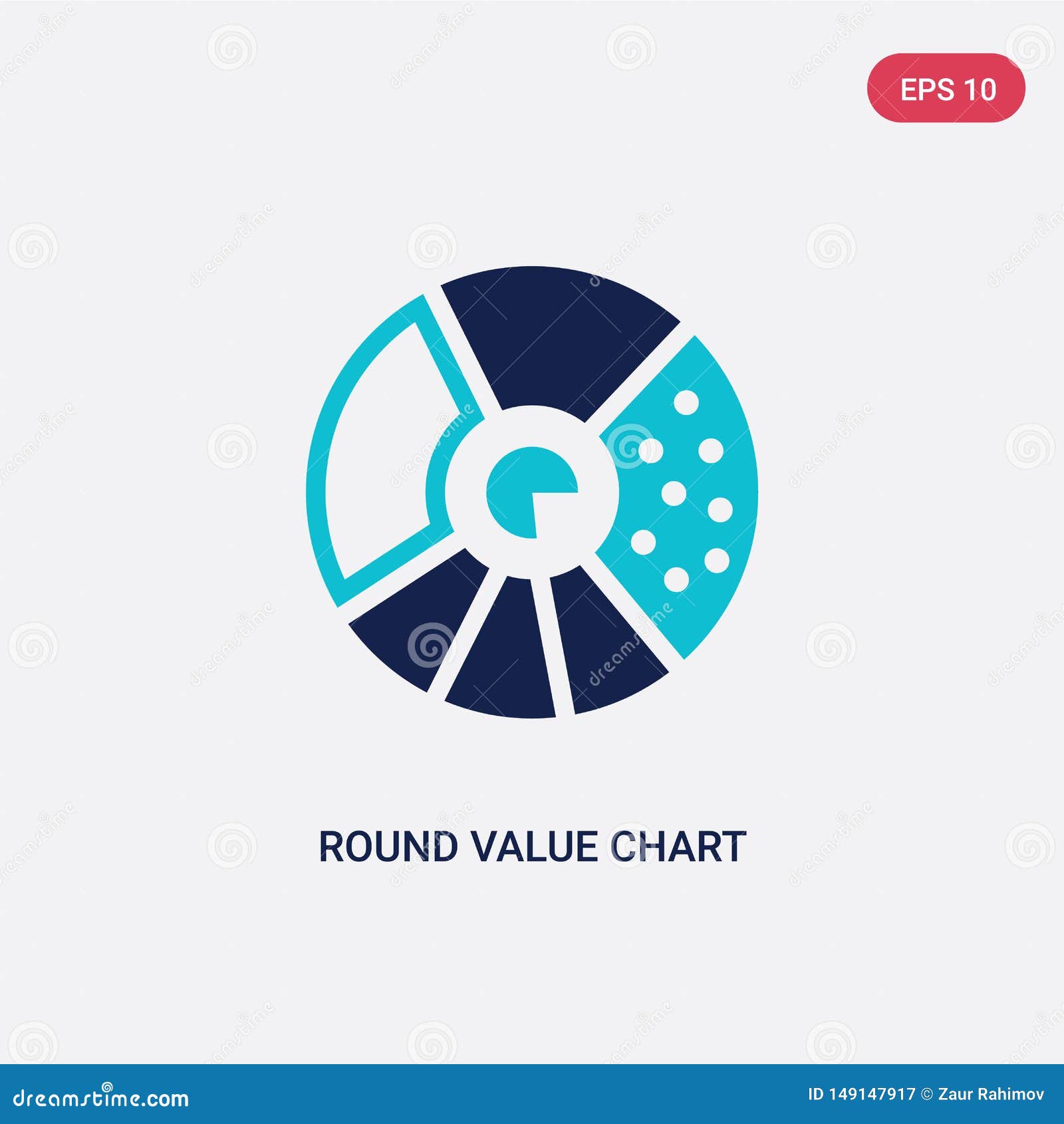 Two Color Round Value Chart Vector Icon from Business and Analytics ...