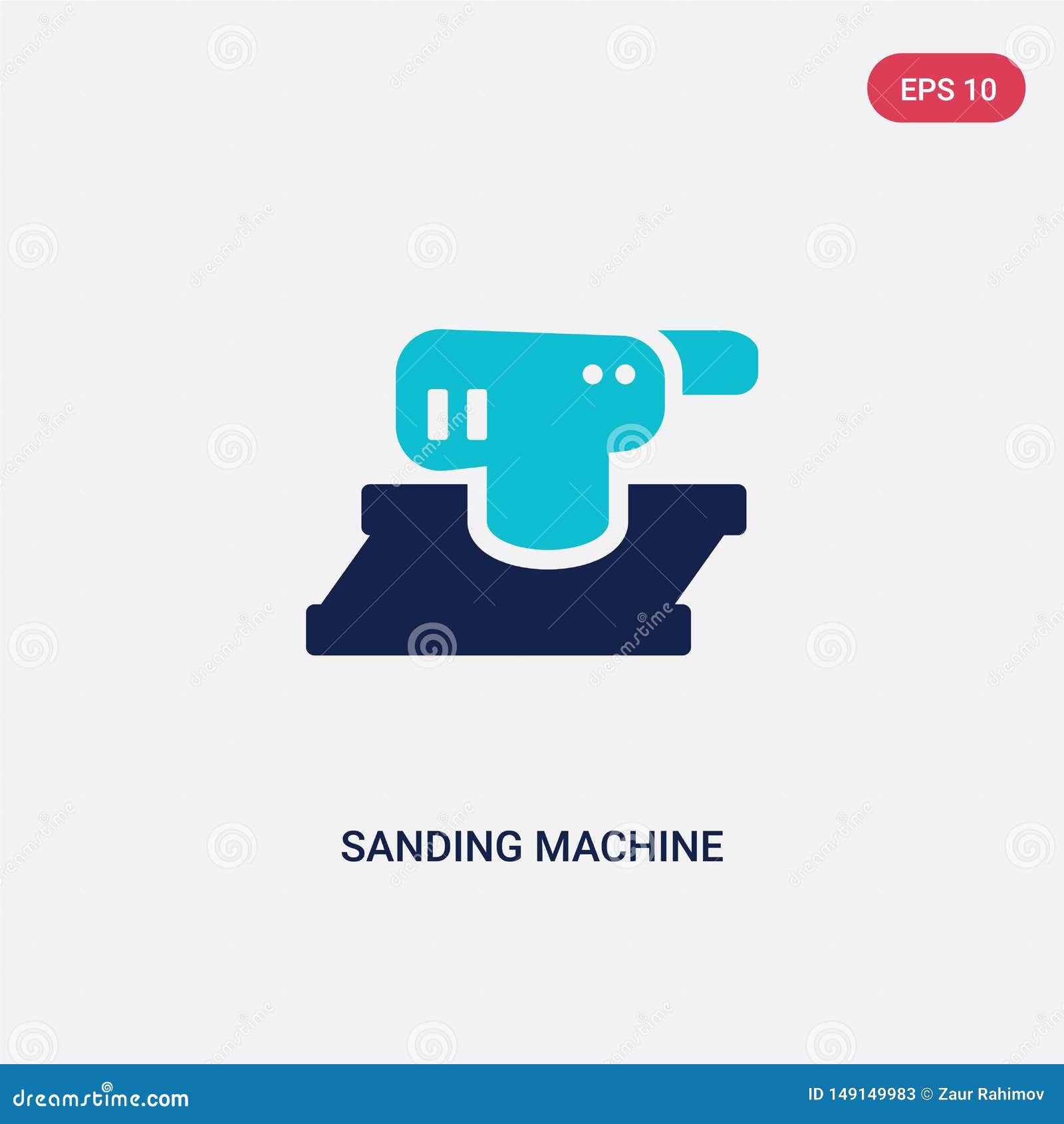 Two Color Sanding Machine Vector Icon from Construction and Tools ...