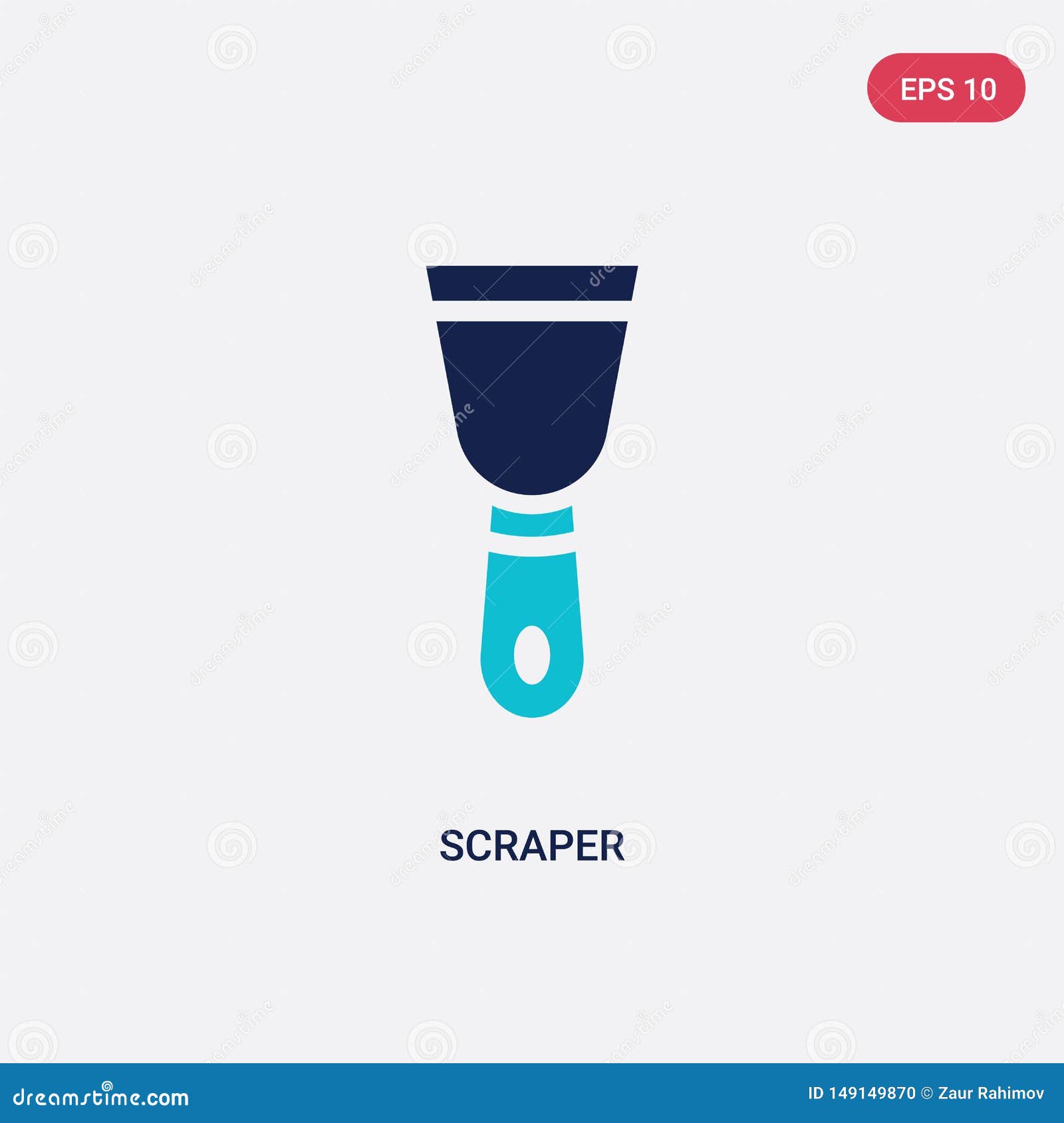 Two Color Scraper Vector Icon from Construction Concept. Isolated Blue ...