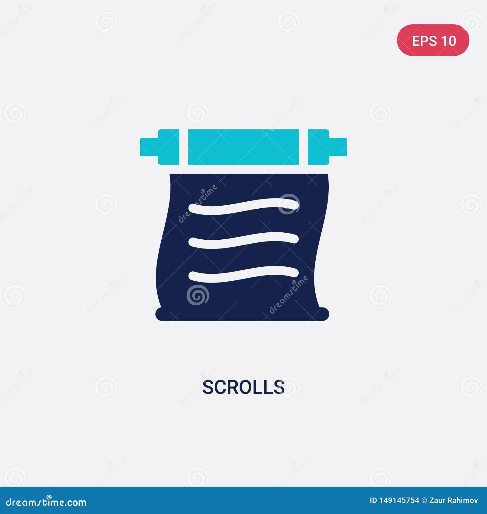 Set Of Scrolls. Vector Illustration Old Scroll With A Painted Map And A ...