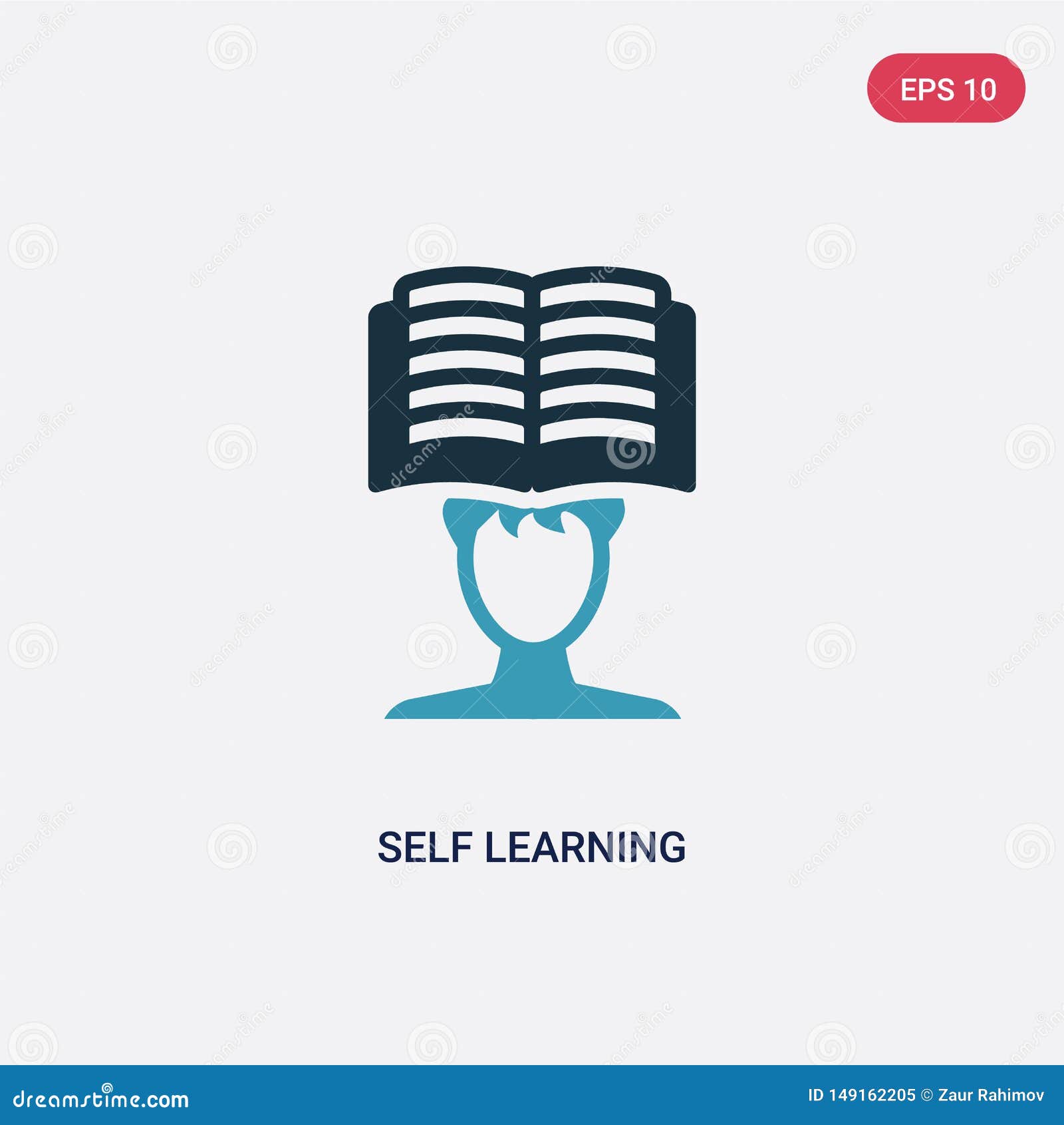 Two Color Self Learning Vector Icon from Other Concept. Isolated Blue ...