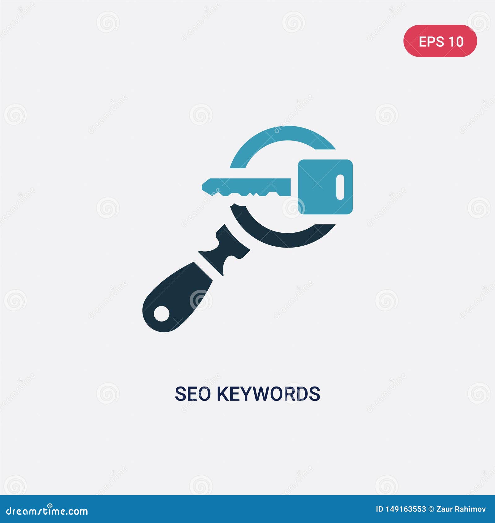 Two Color Seo Keywords Vector Icon From Programming Concept Isolated Blue Seo Keywords Vector