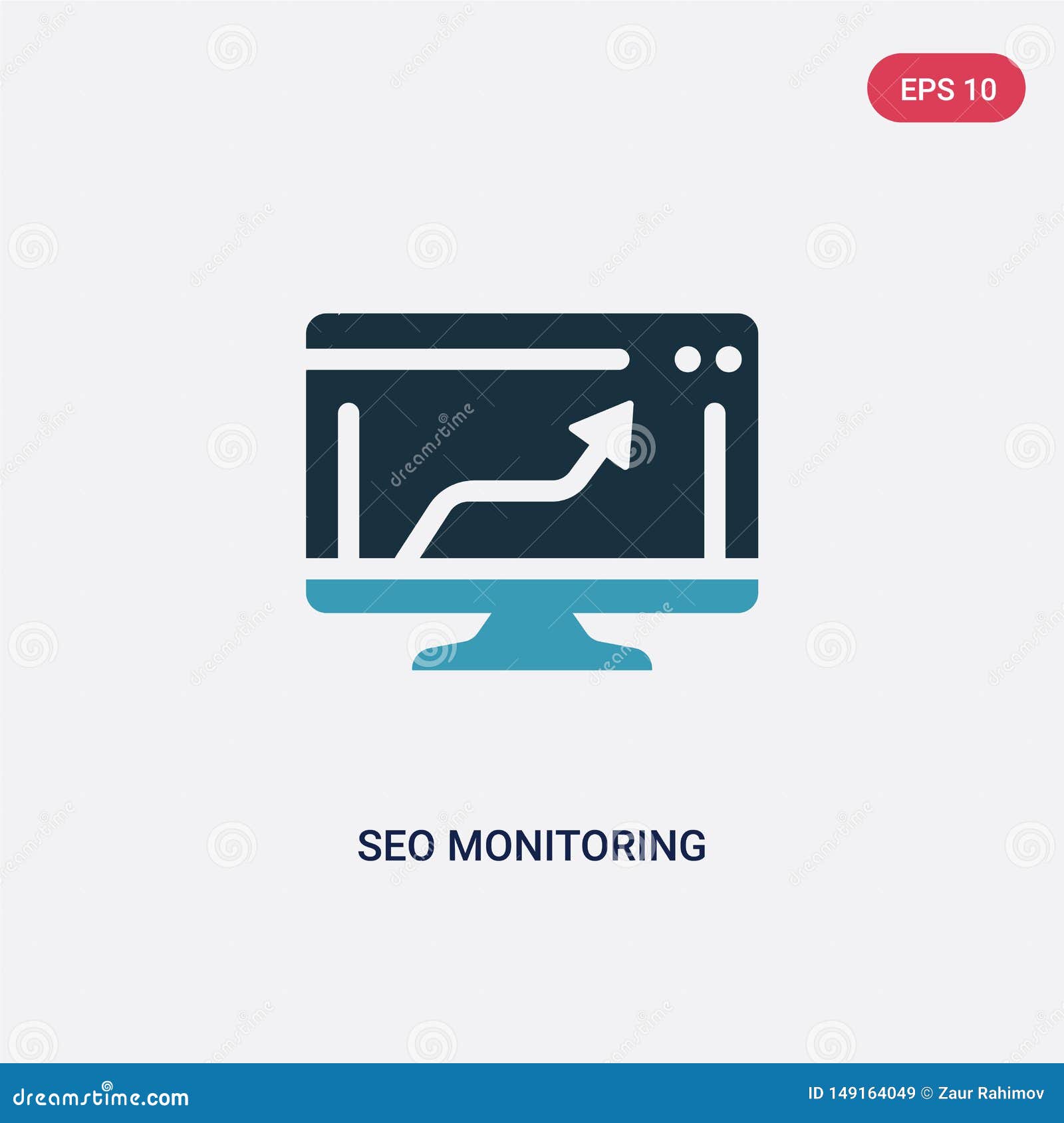 Two Color Seo Monitoring Vector Icon From Programming Concept Isolated Blue Seo Monitoring