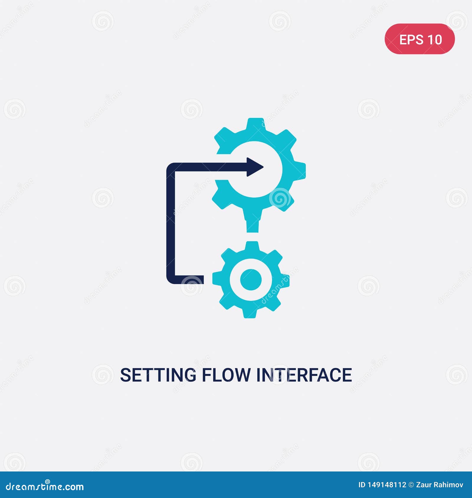 Setting Flow Interface Icon On White Background. Simple Element ...