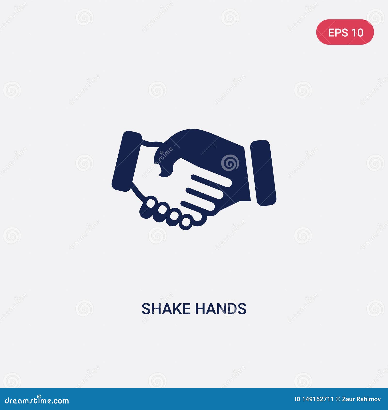 Two Color Shake Hands Vector Icon from Education Concept. Isolated Blue ...