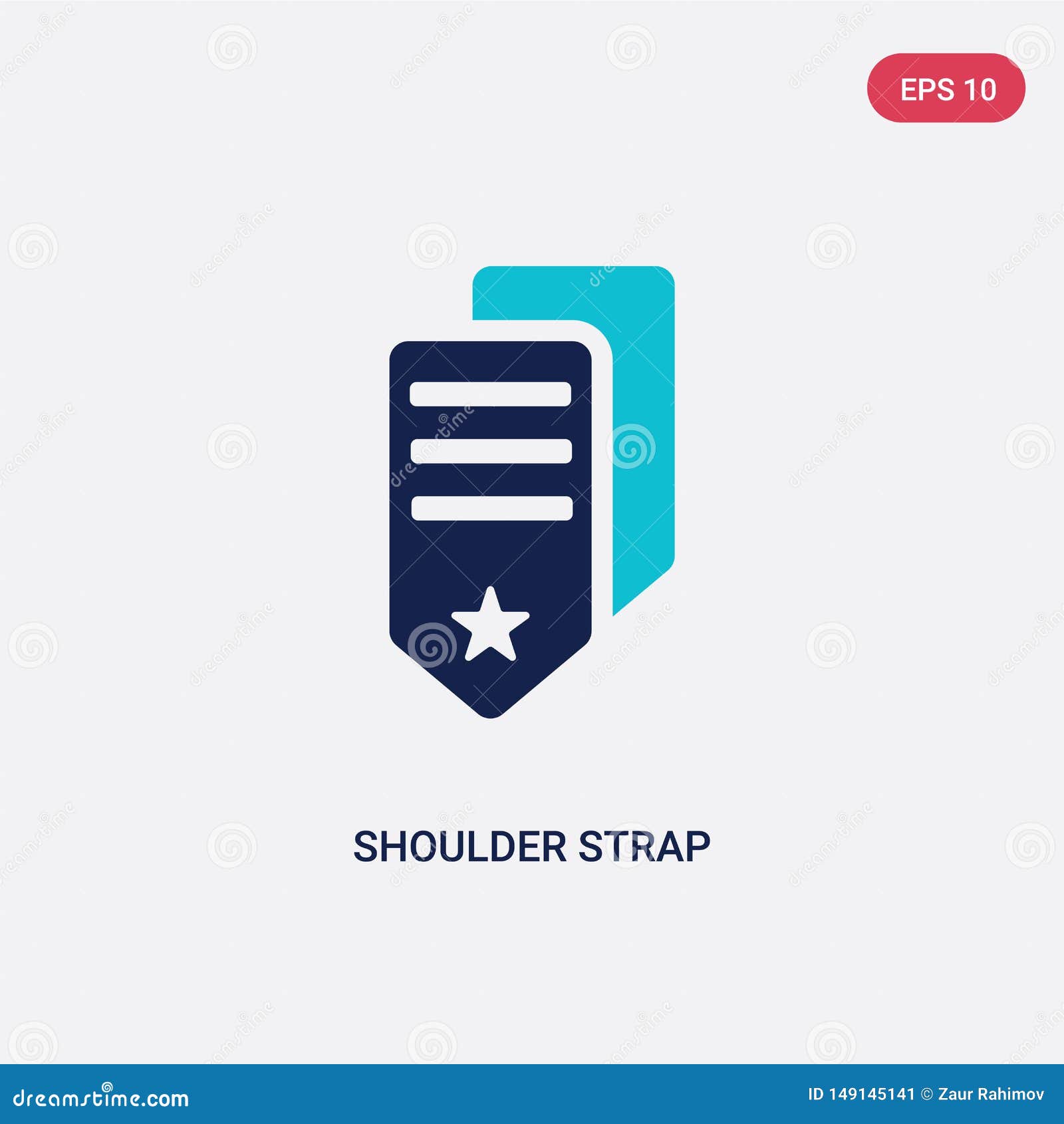 Two Color Shoulder Strap Vector Icon from Army and War Concept ...