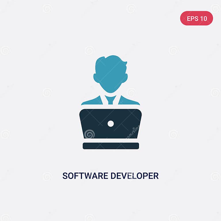 Two Color Software Developer Vector Icon from Professions Concept ...