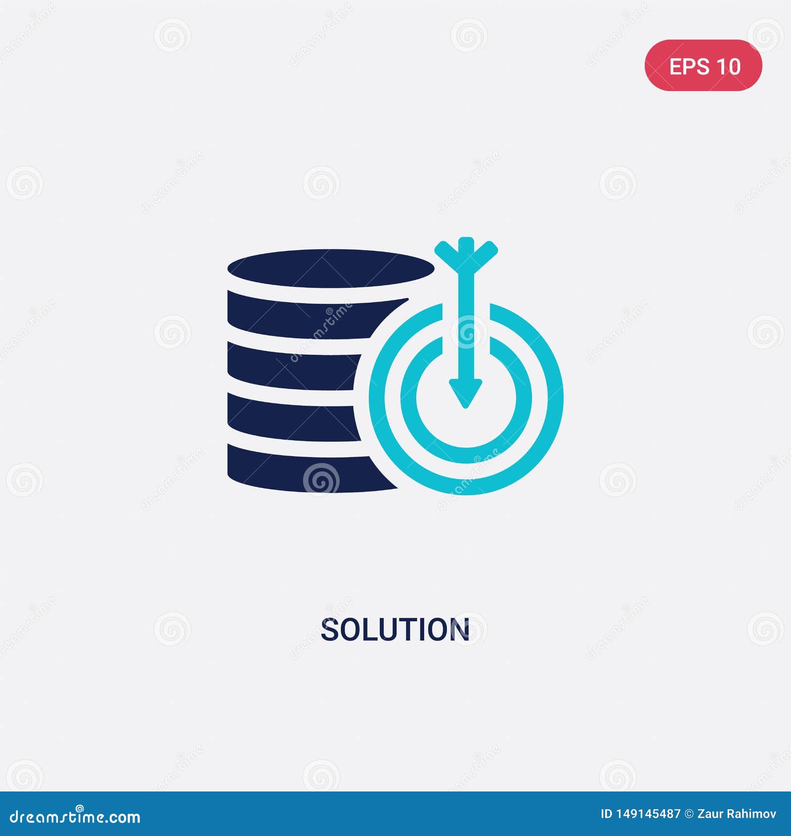 Two Color Solution Vector Icon from Big Data Concept. Isolated Blue ...