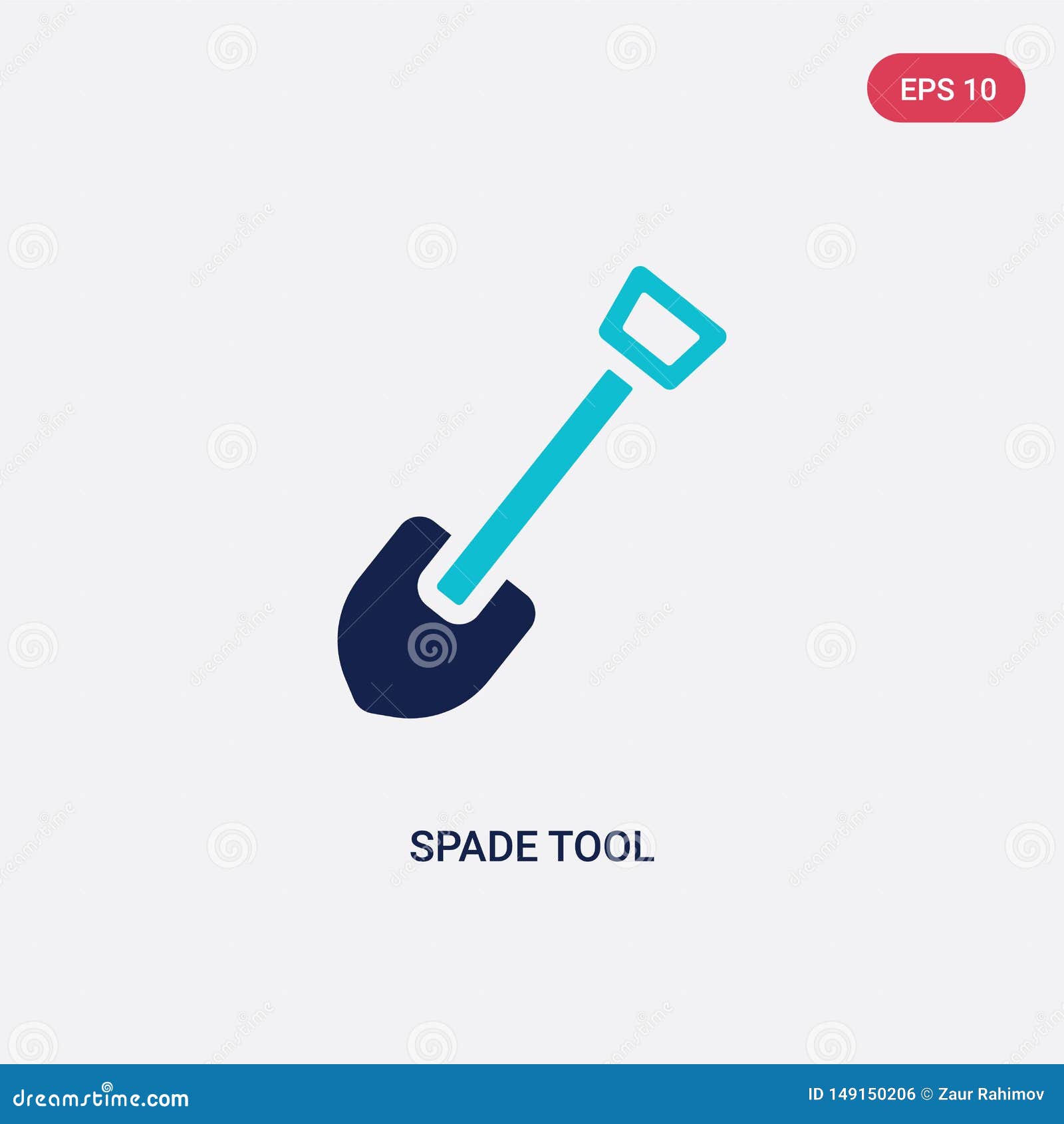 Two Color Spade Tool Vector Icon from Construction Concept. Isolated ...