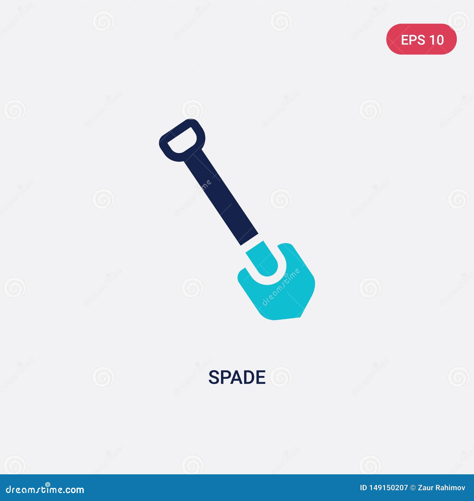 Two Color Spade Vector Icon from Construction and Tools Concept ...