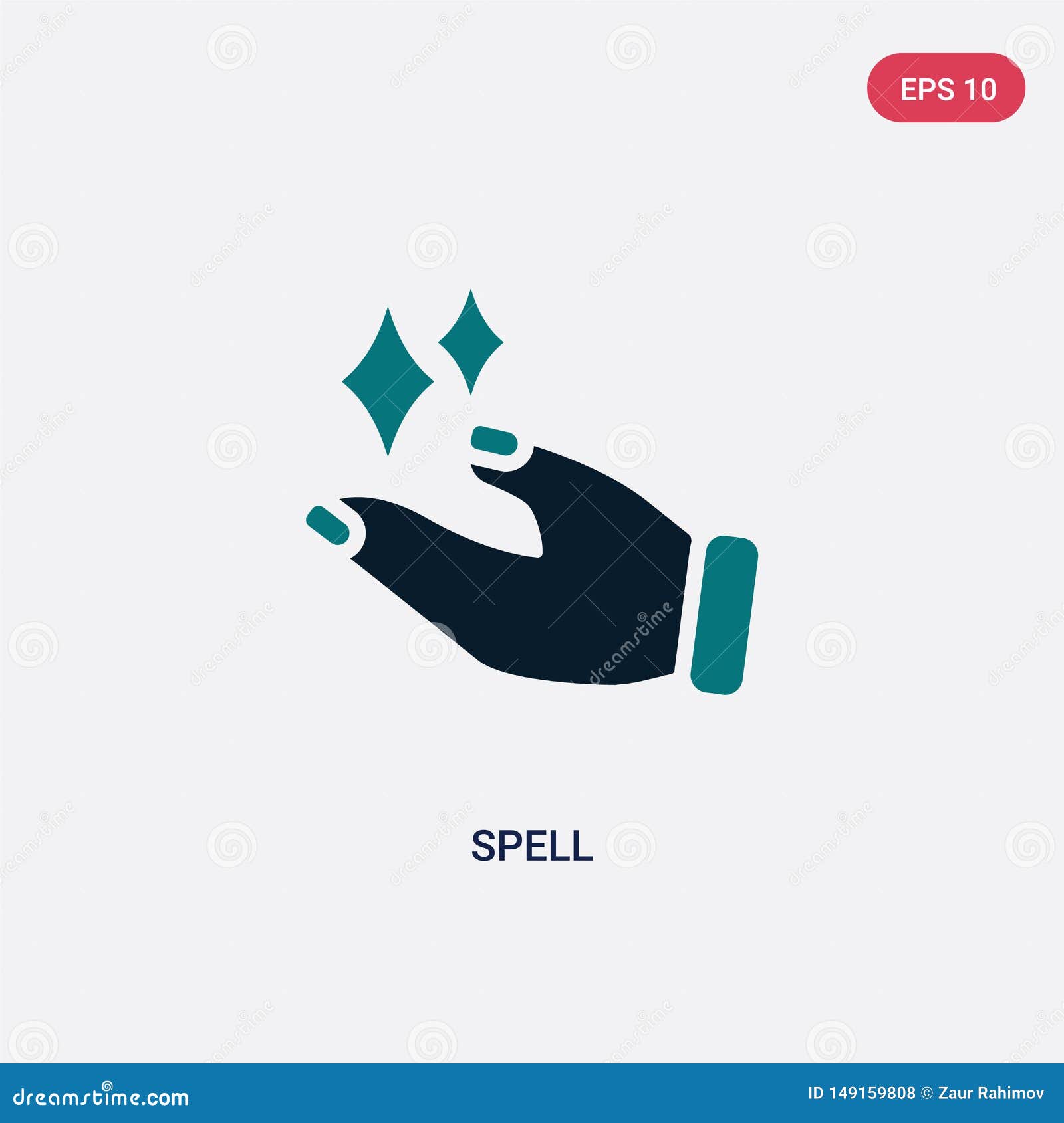 Two Color Spell Vector Icon from Magic Concept. Isolated Blue Spell ...