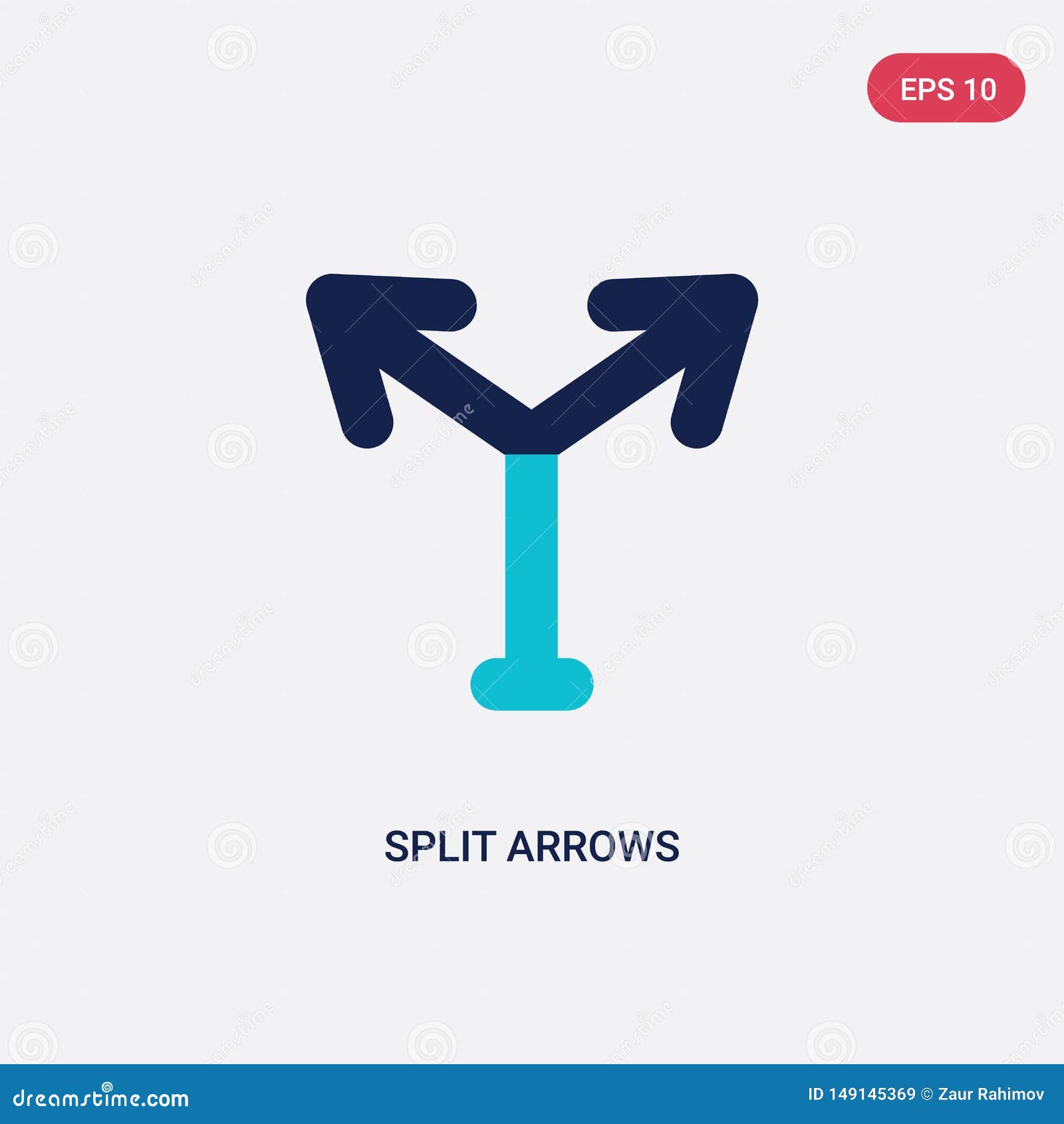 Two Color Split Arrows Vector Icon from Arrows Concept. Isolated Blue ...