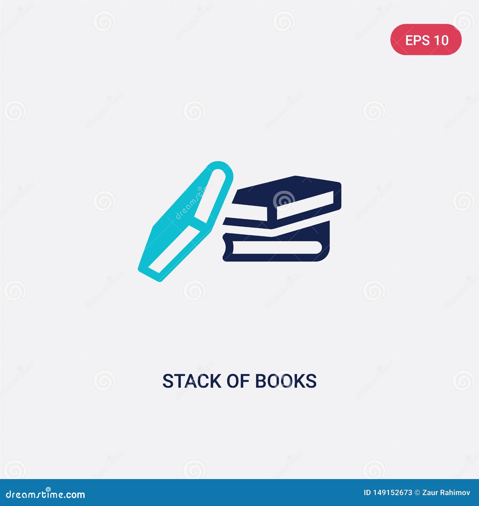 Two Color Stack of Books Vector Icon from Education Concept. Isolated ...