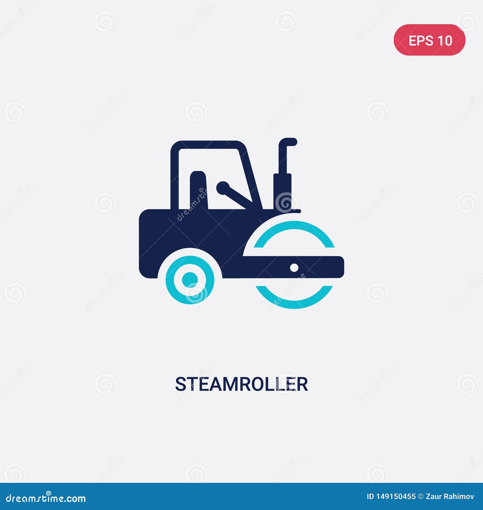 Steamroller Vector Icon On White Background. Flat Vector Steamroller Icon Symbol Sign From ...