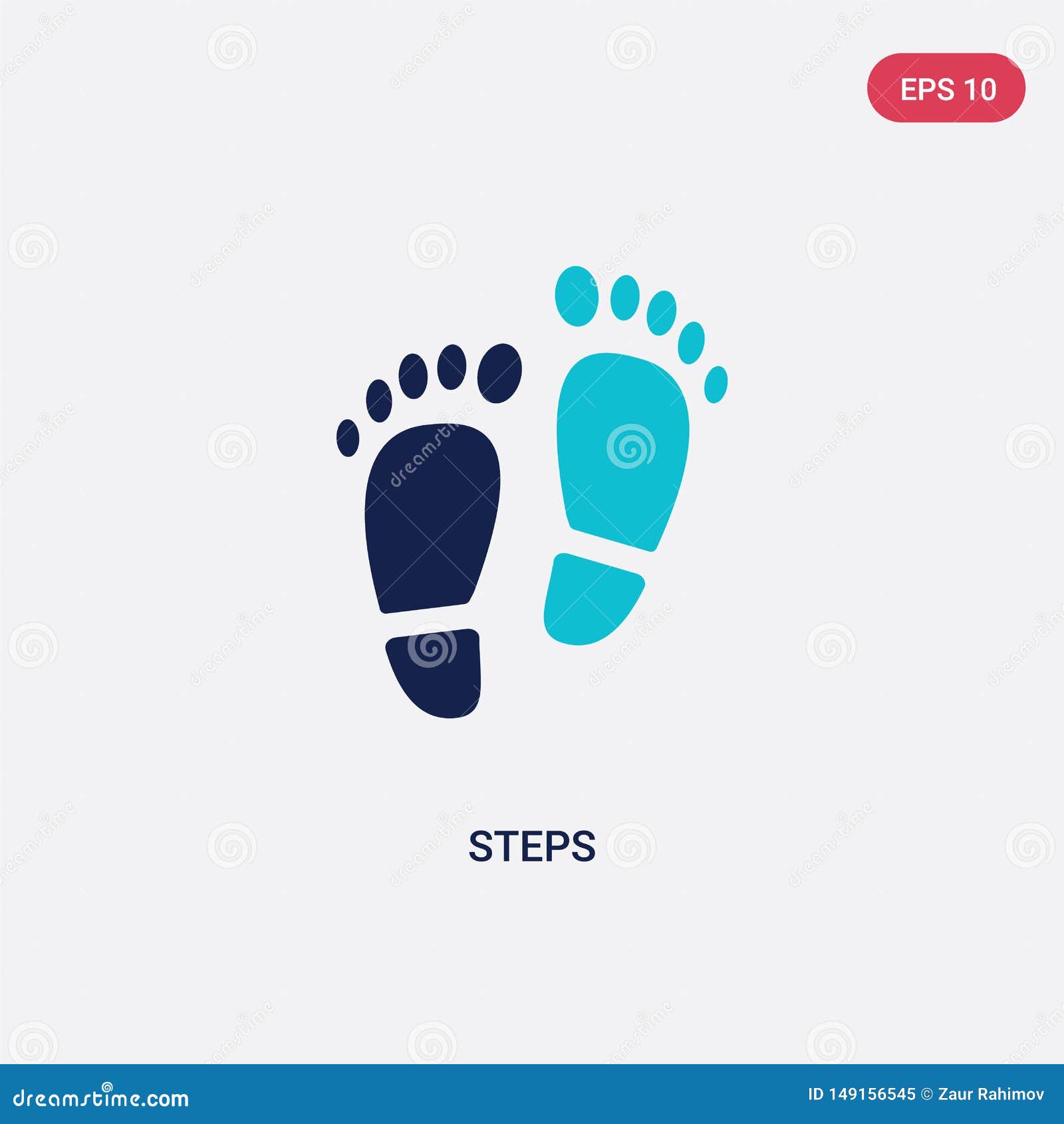 Two Color Steps Vector Icon from General Concept. Isolated Blue Steps ...