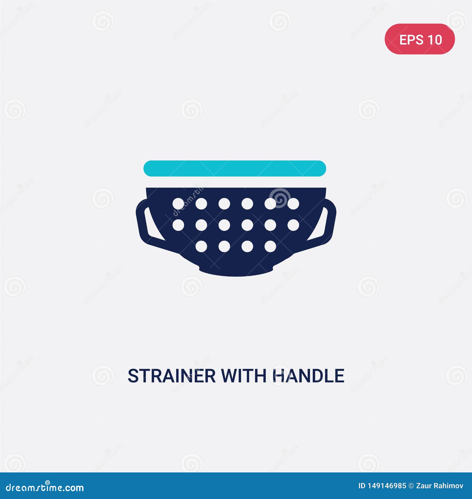 Two Color Strainer with Handle Vector Icon from Bistro and Restaurant ...