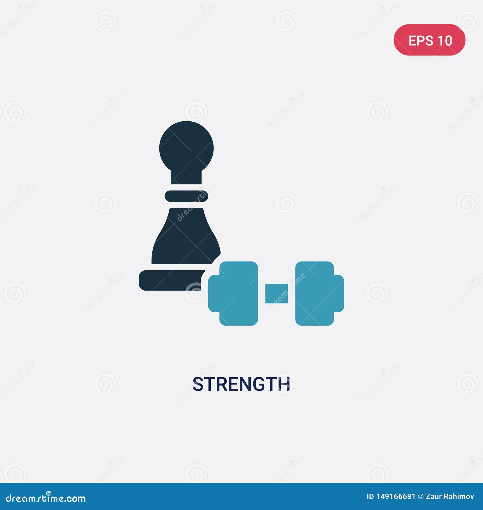 Two Color Strength Vector Icon from Strategy Concept. Isolated Blue ...