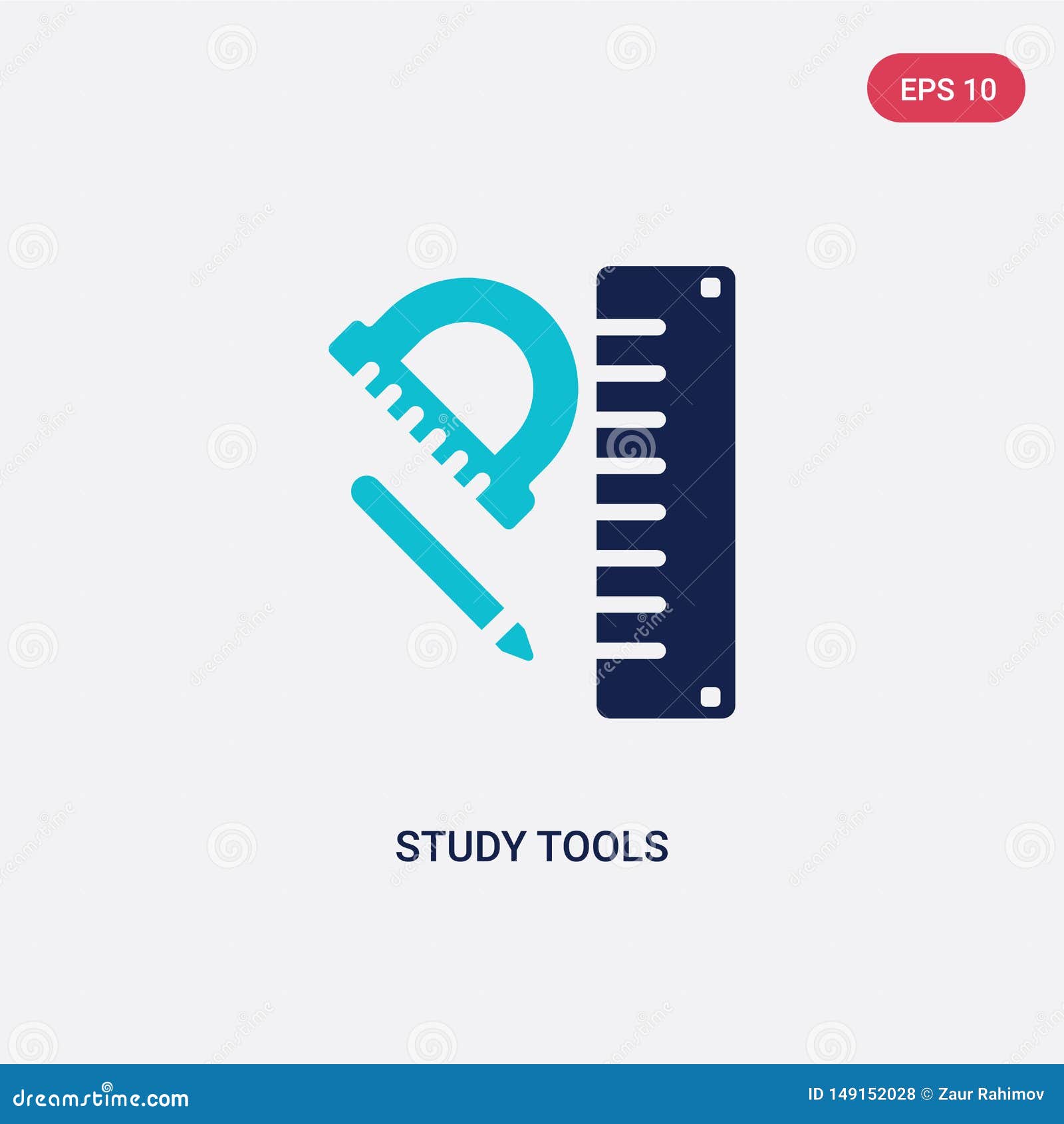 Two Color Study Tools Vector Icon from E-learning Concept. Isolated ...