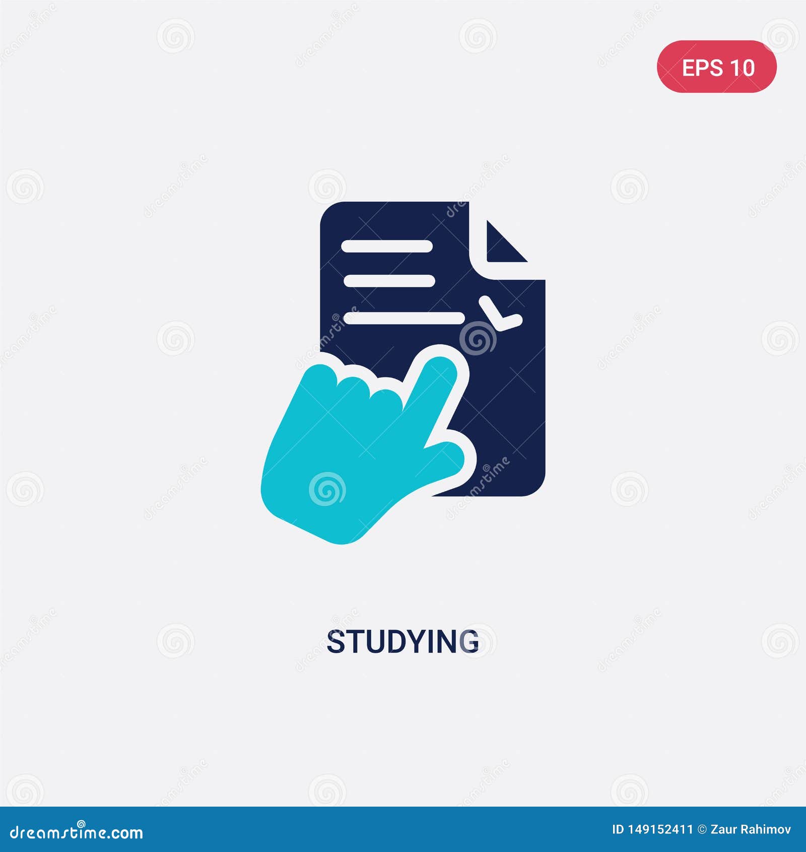 Two Color Studying Vector Icon from E-learning and Education Concept ...