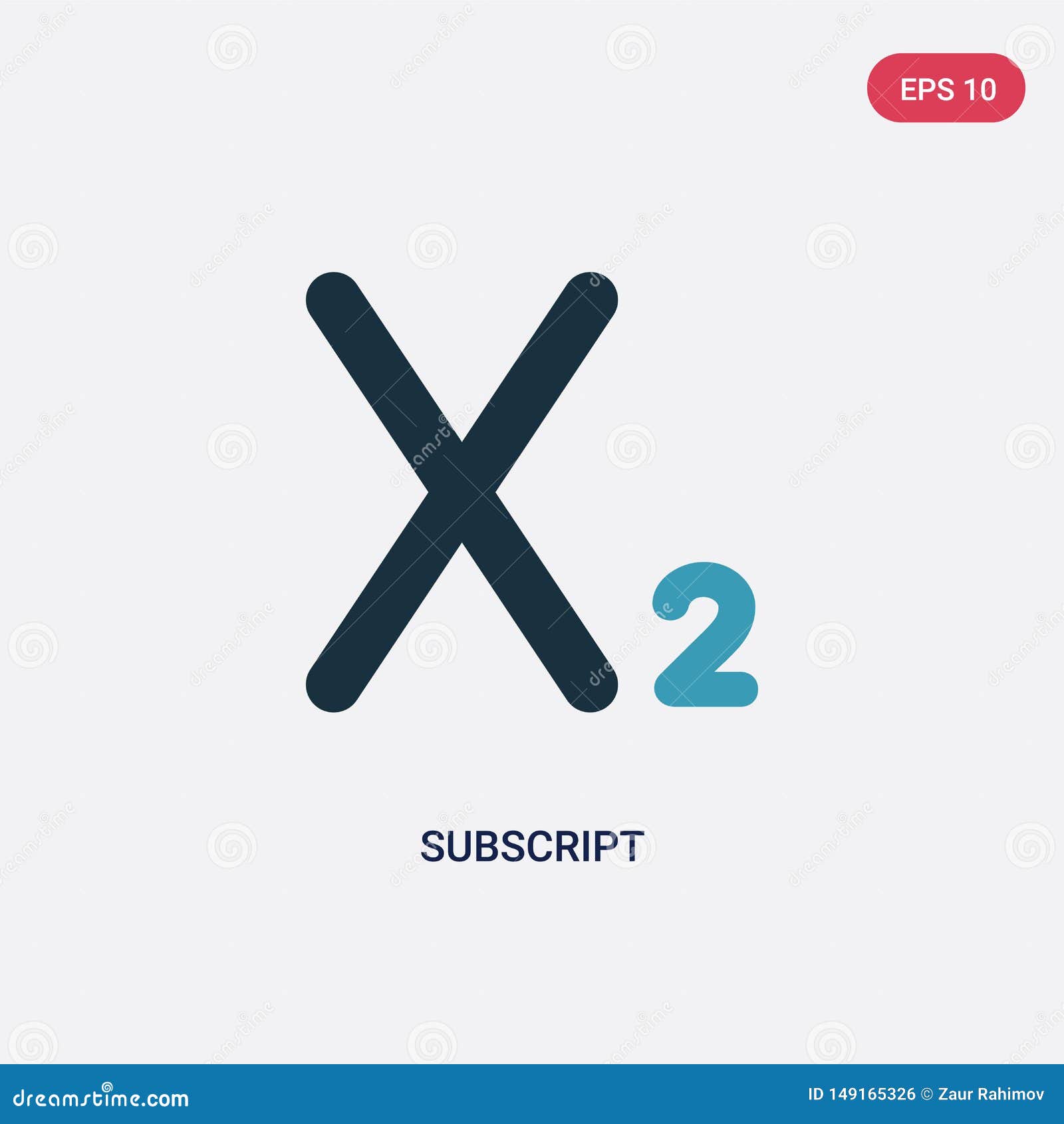 Two Color Subscript Vector Icon from Signs Concept. Isolated Blue ...