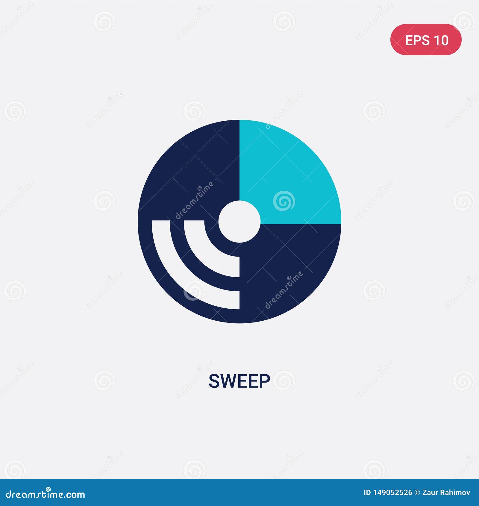Two Color Sweep Vector Icon from Analytics Concept. Isolated Blue Sweep ...