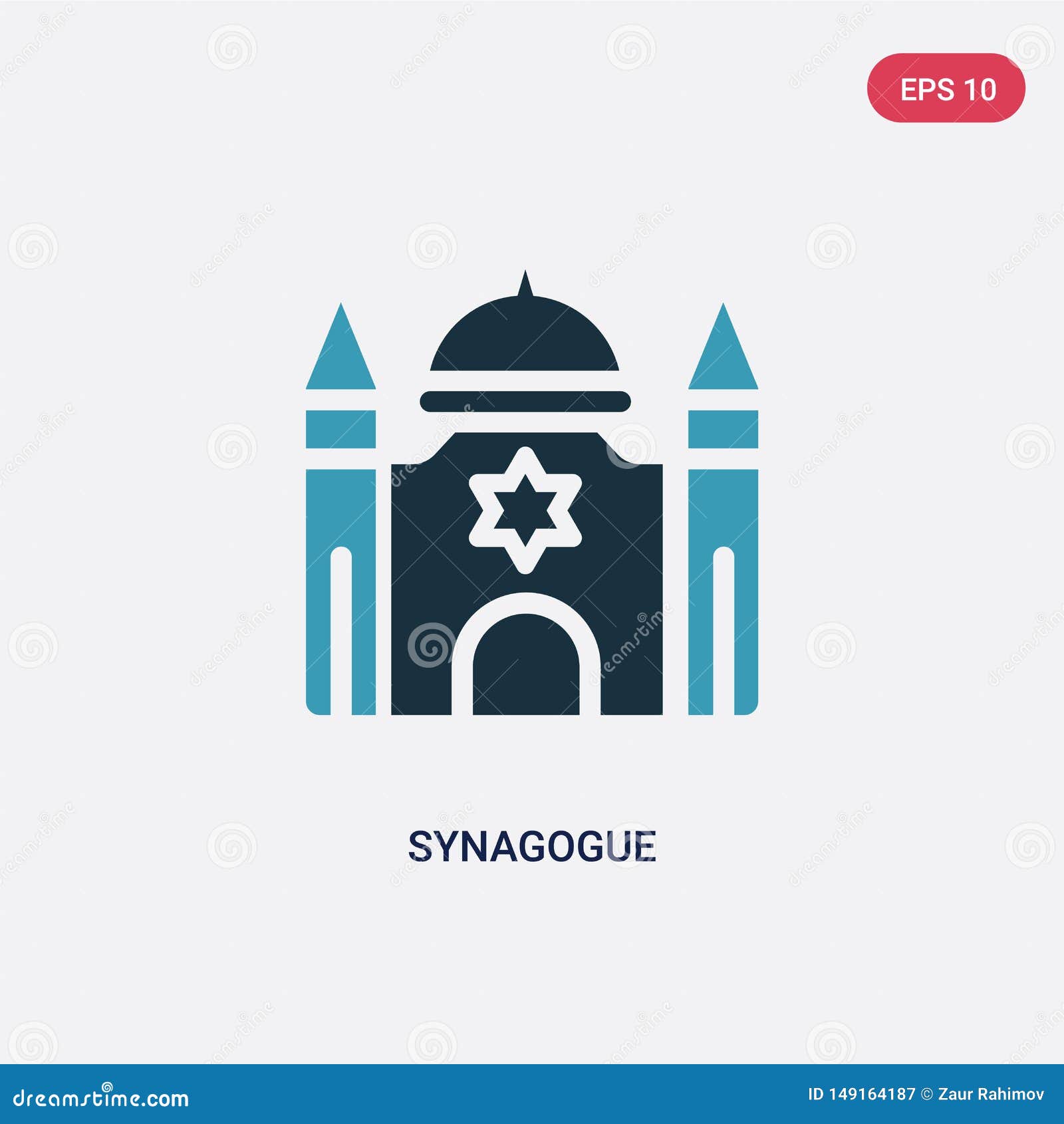 Two Color Synagogue Vector Icon from Religion Concept. Isolated Blue ...