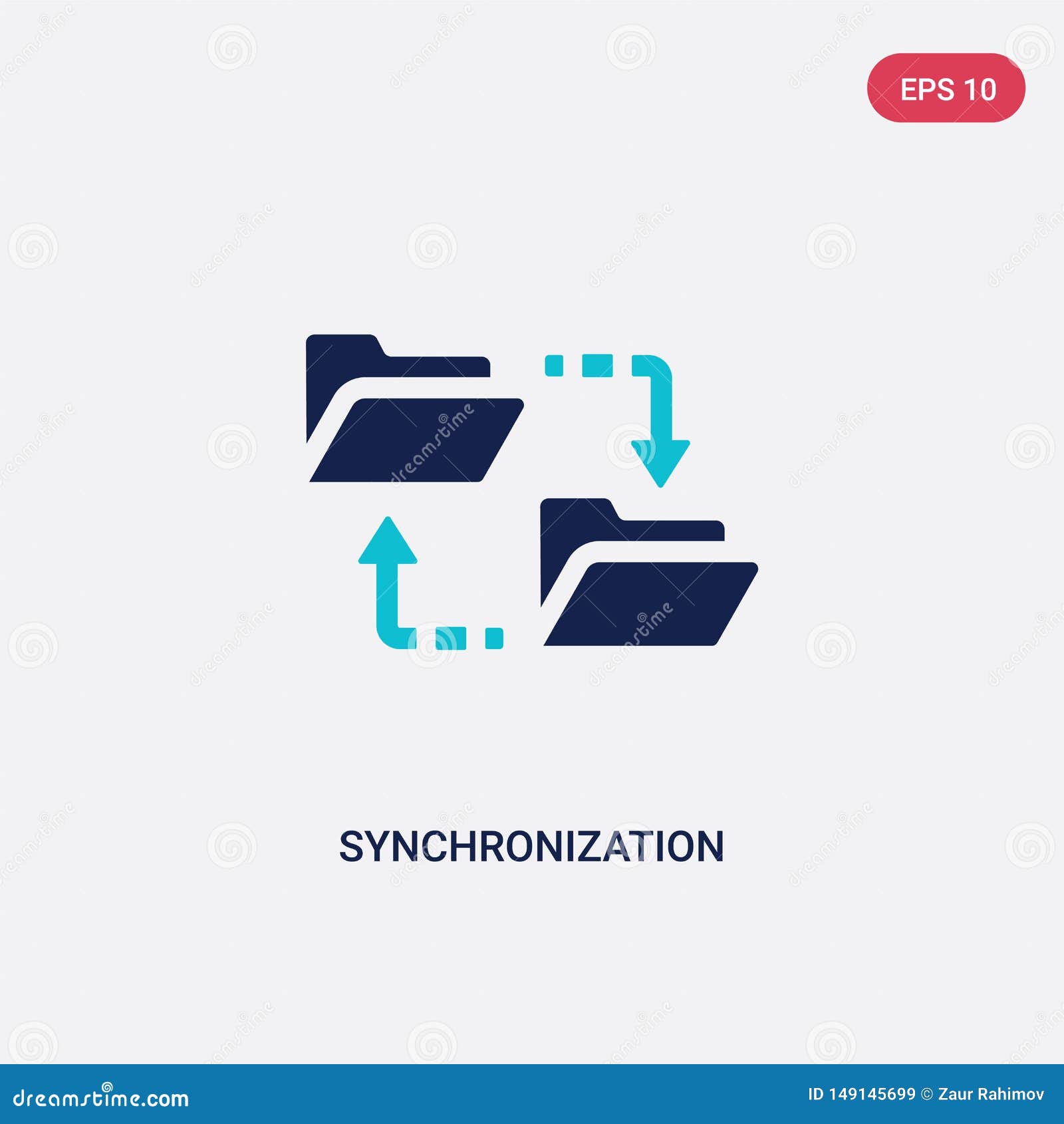 Two Color Synchronization Vector Icon From Big Data Concept Isolated