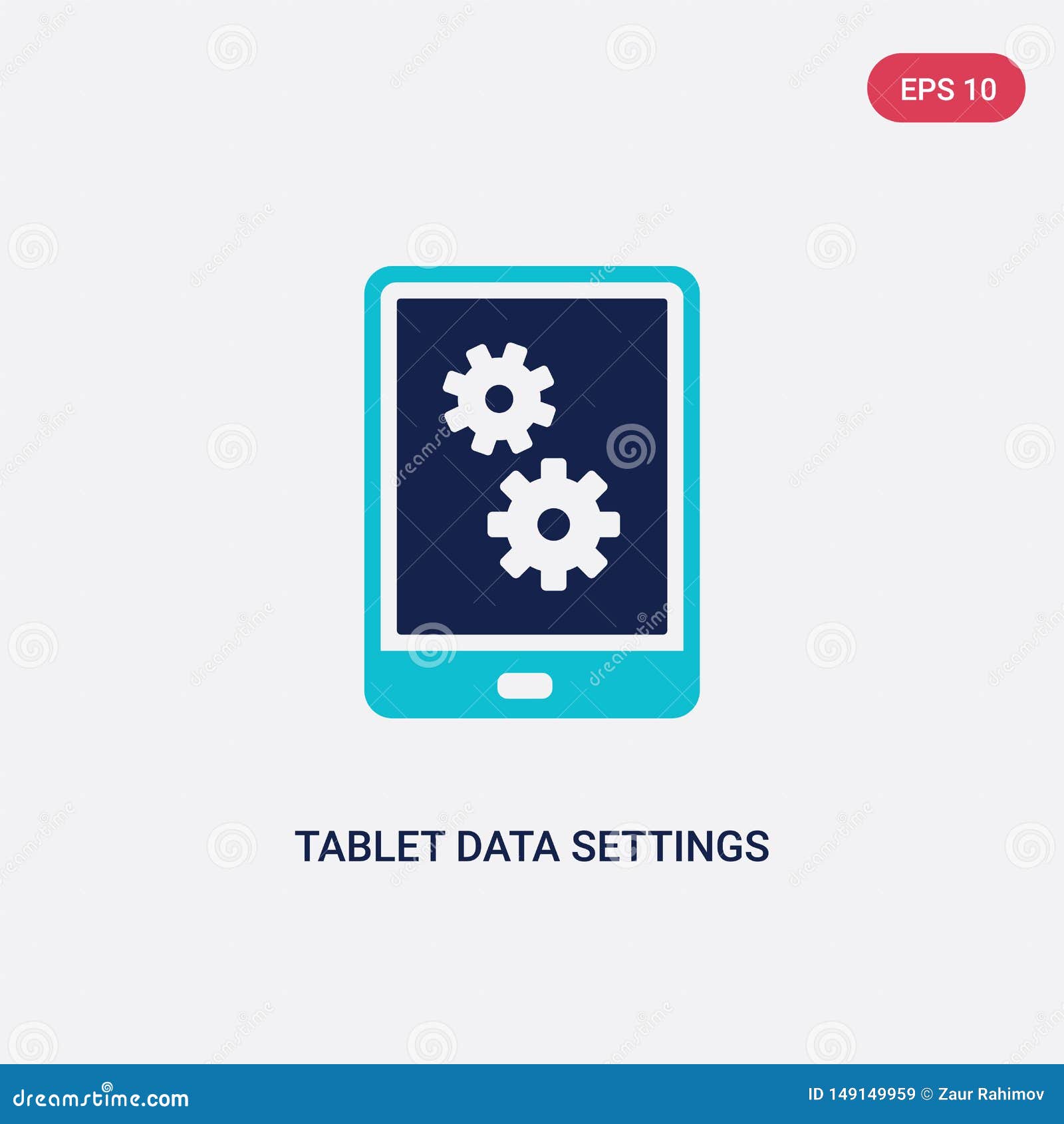 Two Color Tablet Data Settings Vector Icon from Computer Concept ...