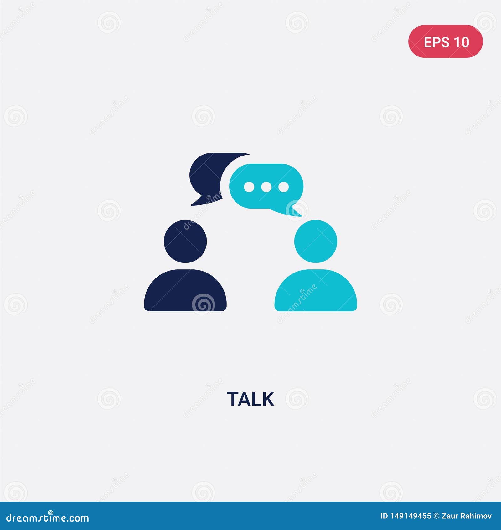 Two Color Talk Vector Icon from Communications Concept. Isolated Blue ...