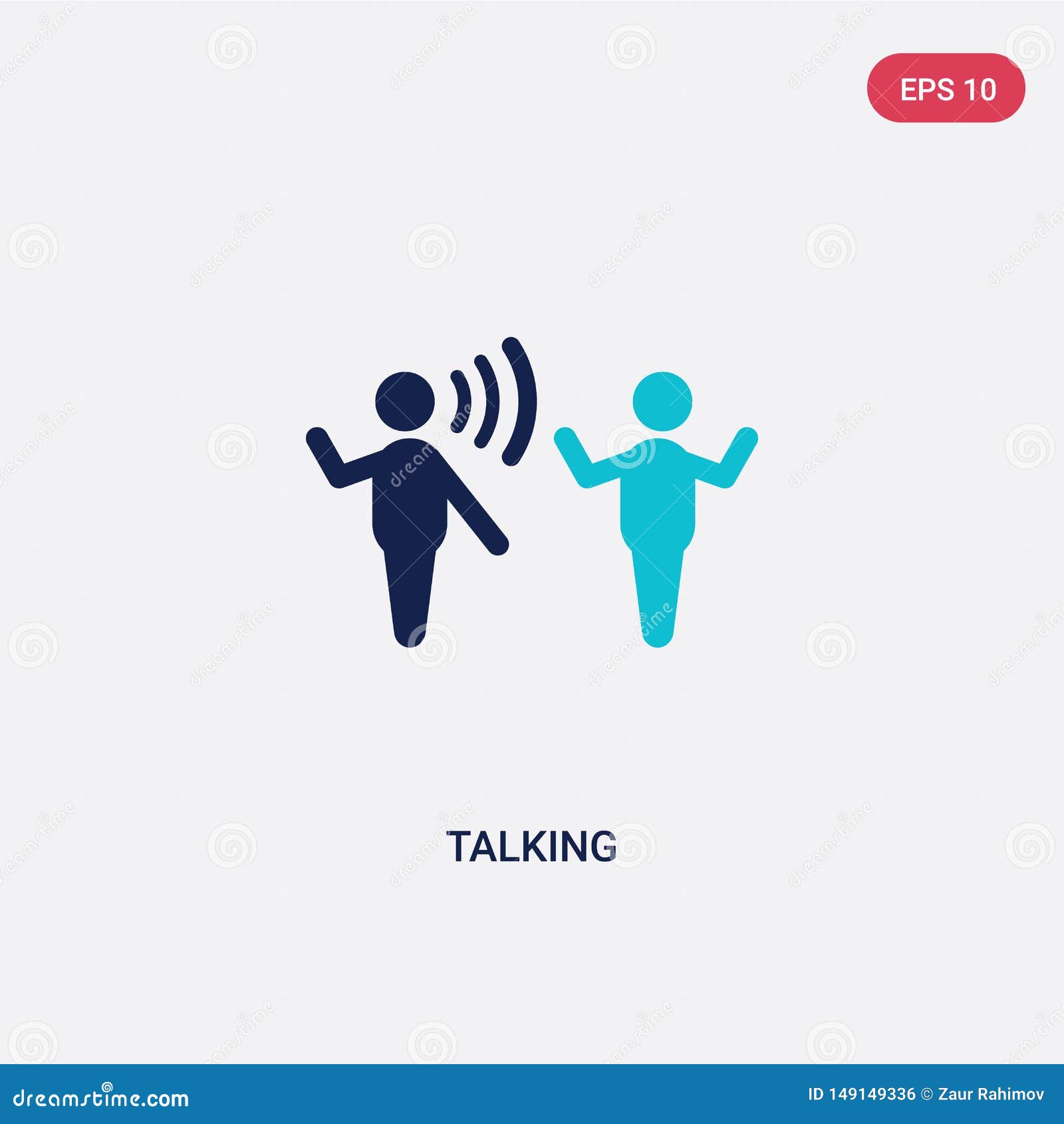 Two Color Talking Vector Icon from Communication Concept. Isolated Blue ...