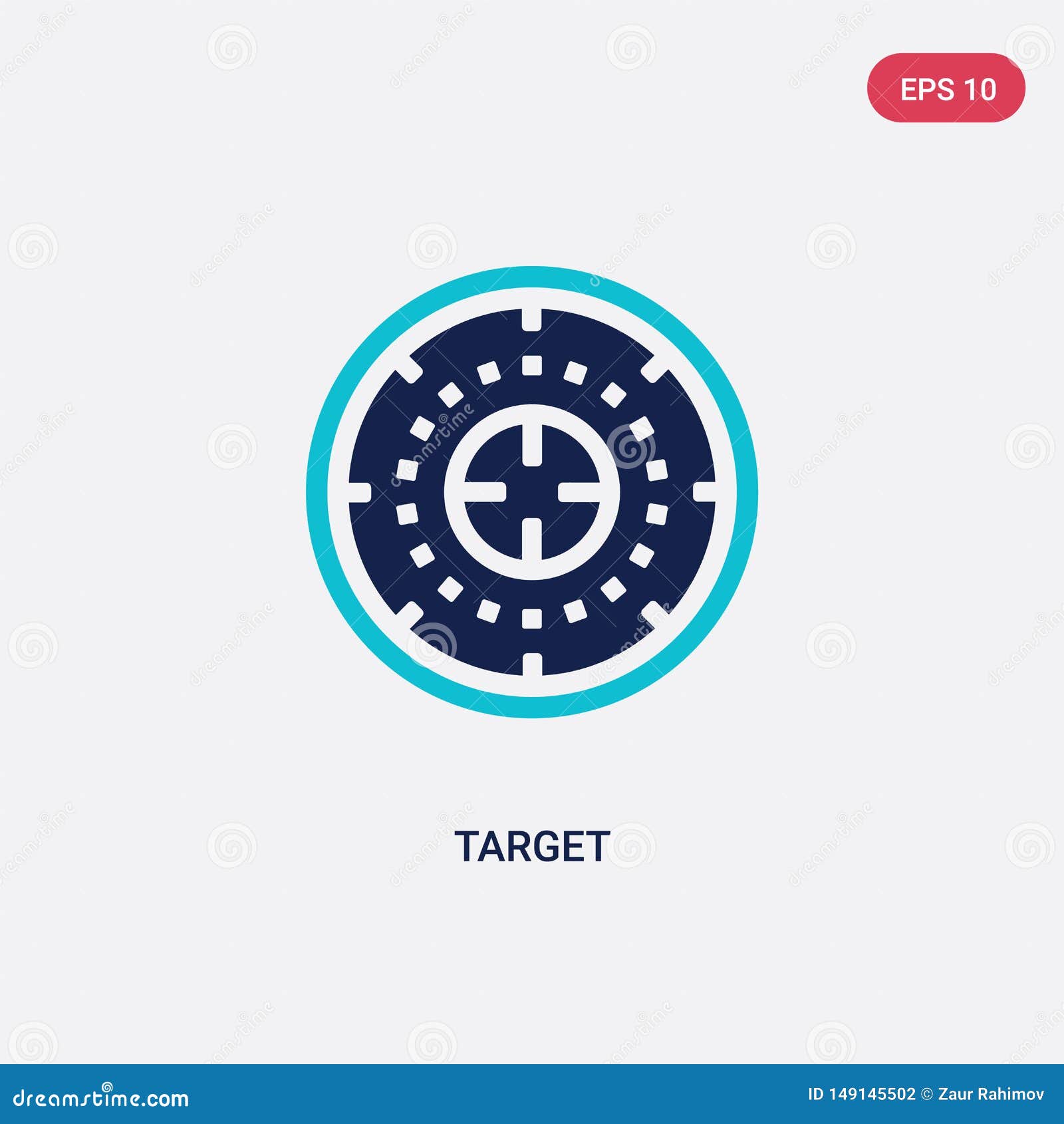 Two Color Target Vector Icon from Army Concept. Isolated Blue Target ...