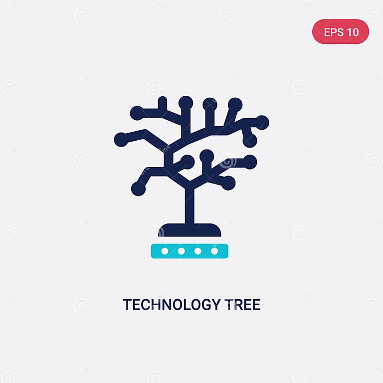 Two Color Technology Tree Vector Icon from Artificial Intellegence ...