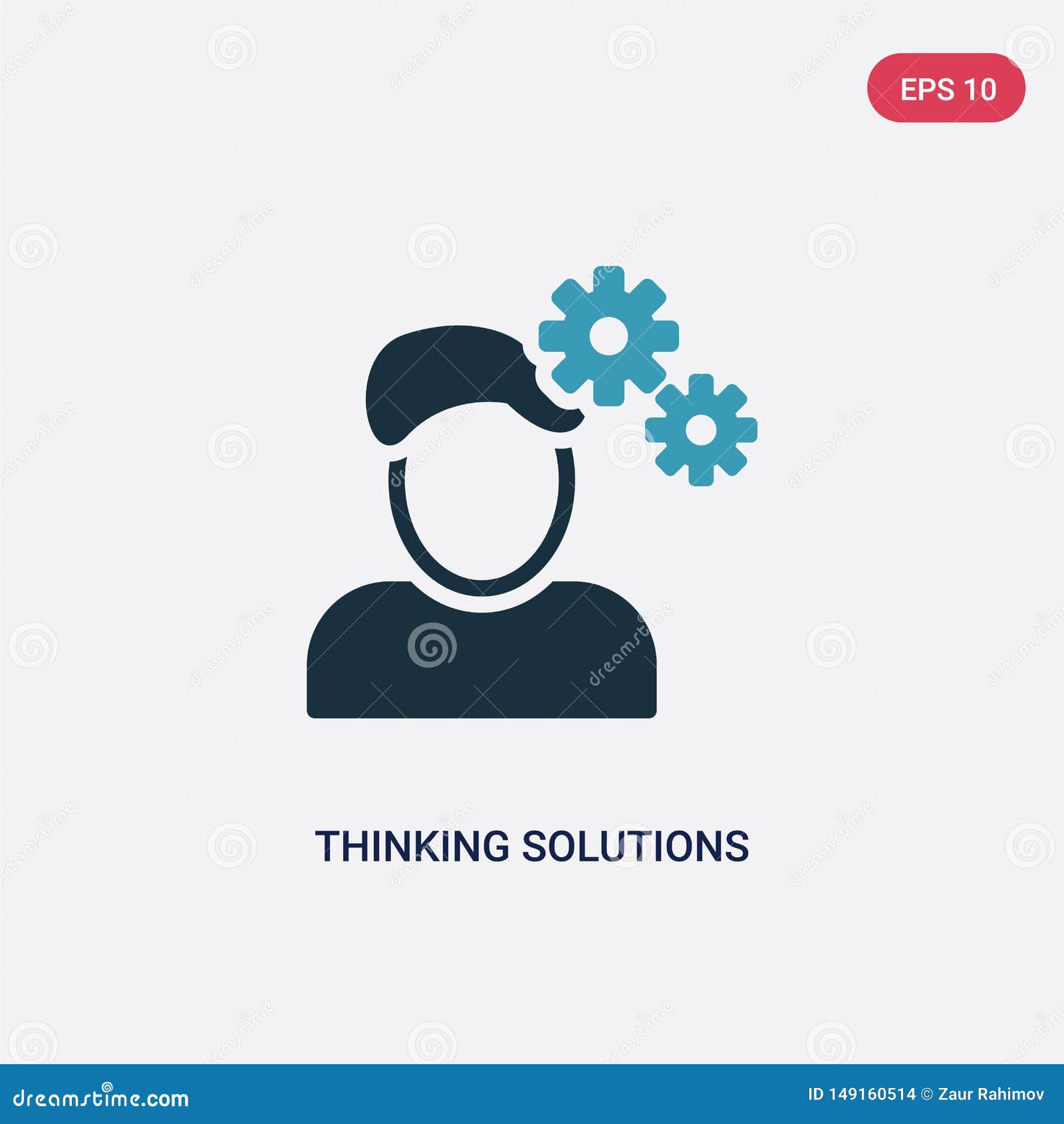 Two Color Thinking Solutions Vector Icon from Miscellaneous Concept ...