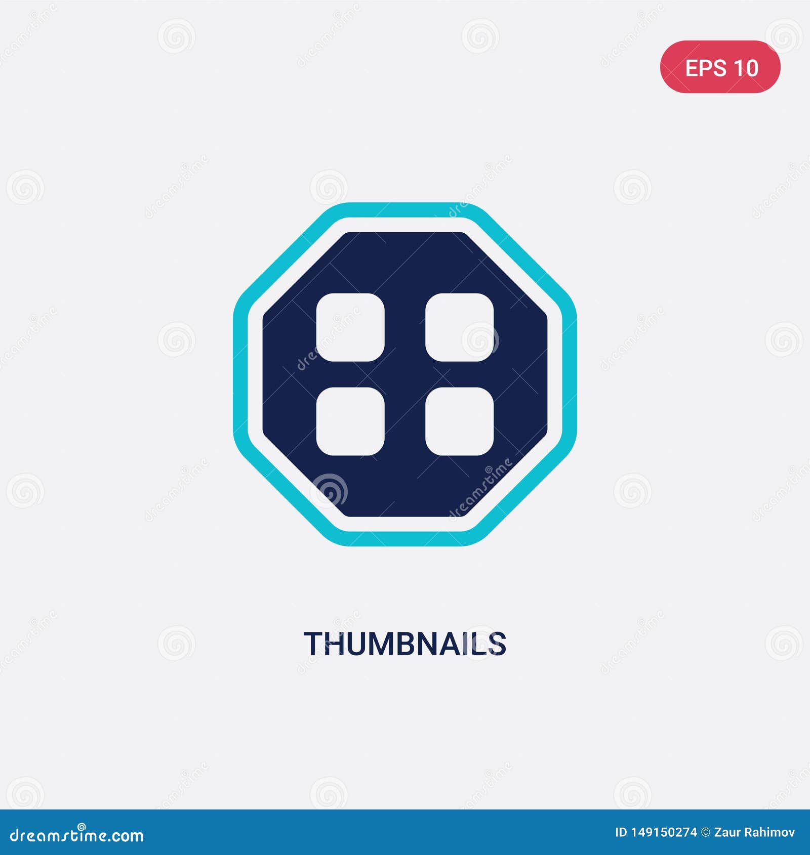 Two Color Thumbnails Vector Icon from Content Concept. Isolated Blue ...