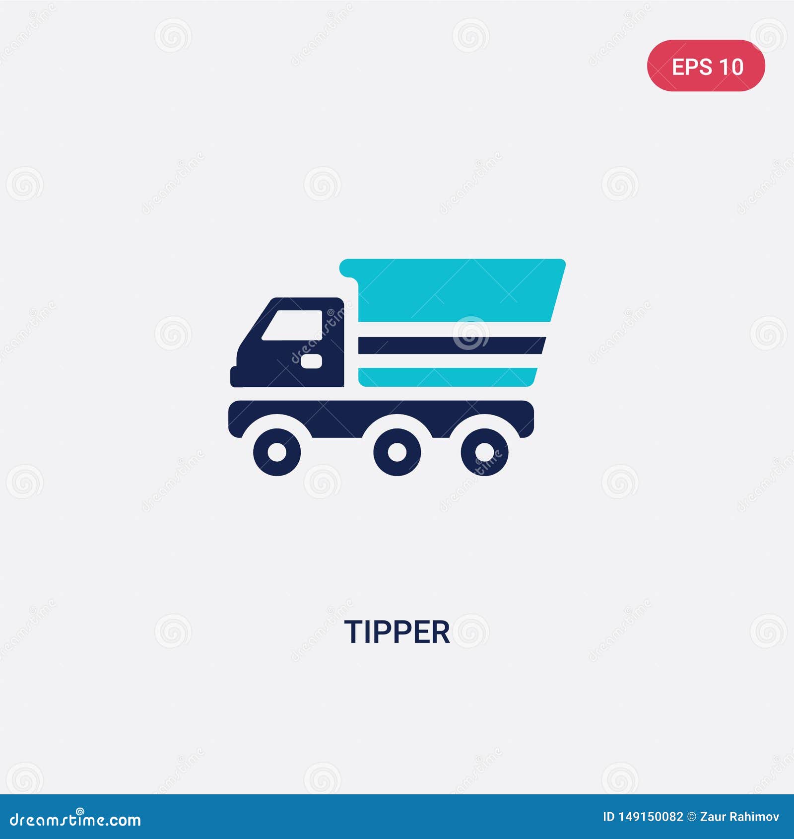 Two Color Tipper Vector Icon from Construction Concept. Isolated Blue ...