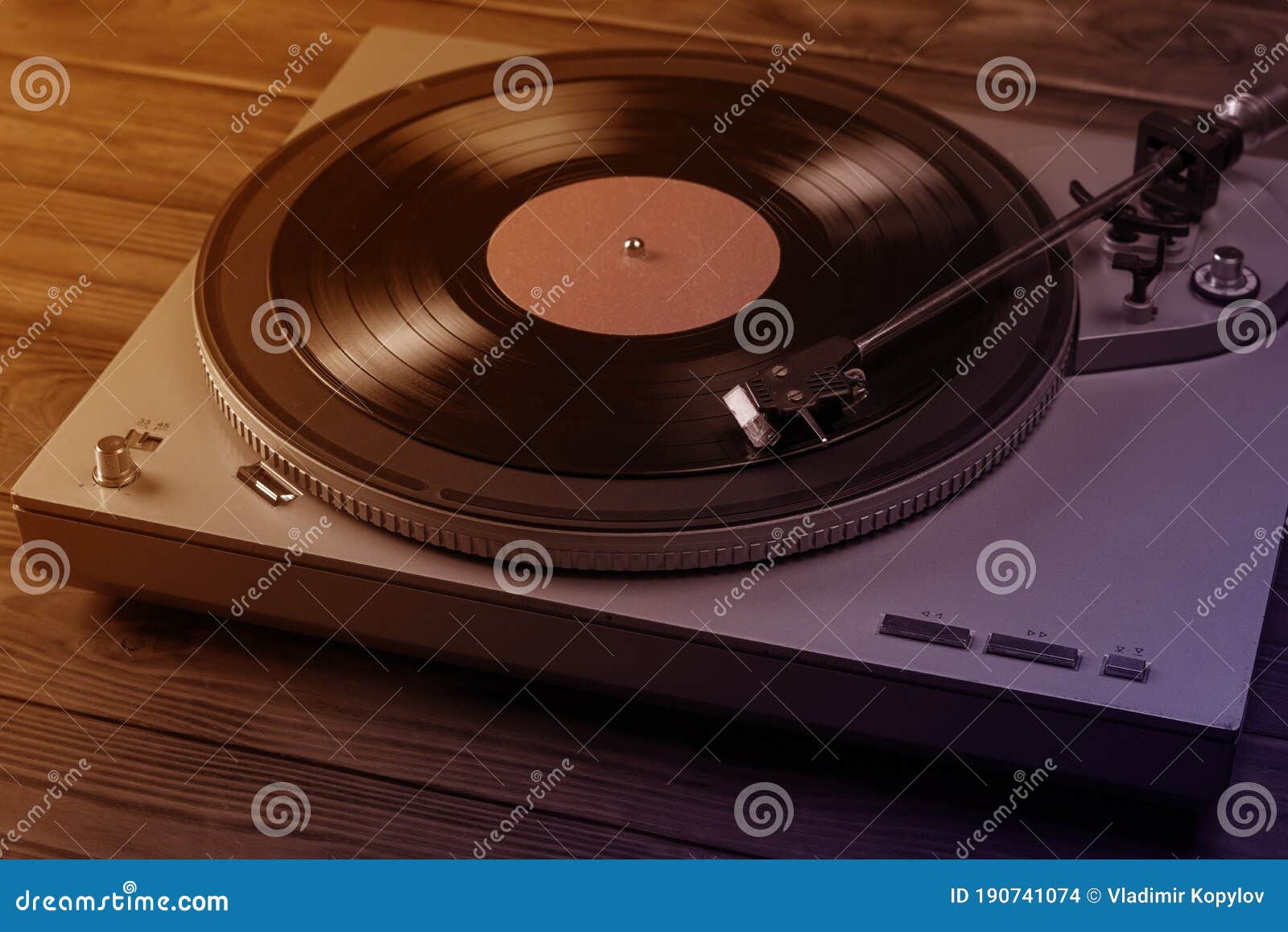 Two-color Toning of the Image of the Vinyl Disc Player. Stock Photo ...