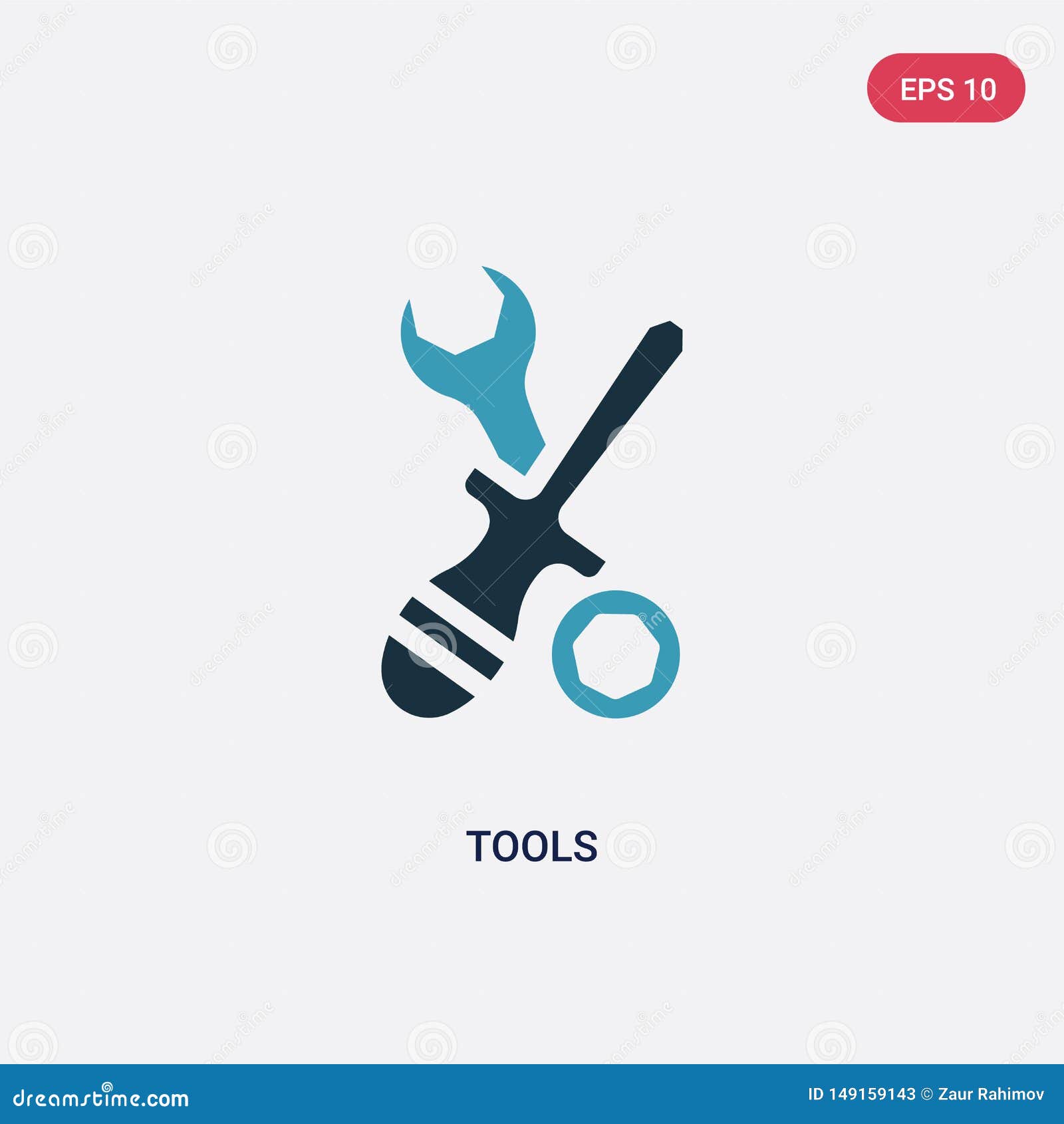 Two Color Tools Vector Icon from Industry Concept. Isolated Blue Tools ...