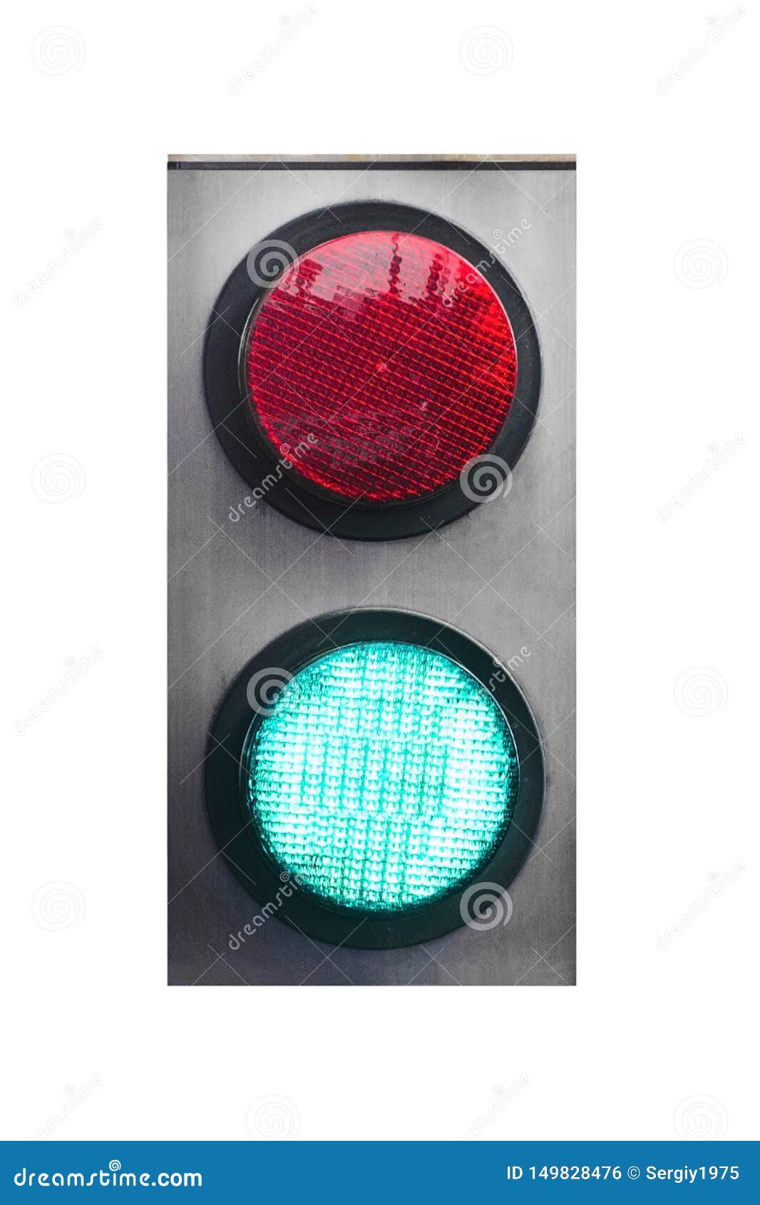 Two-color Traffic Light Isolated on White Background Stock Photo ...