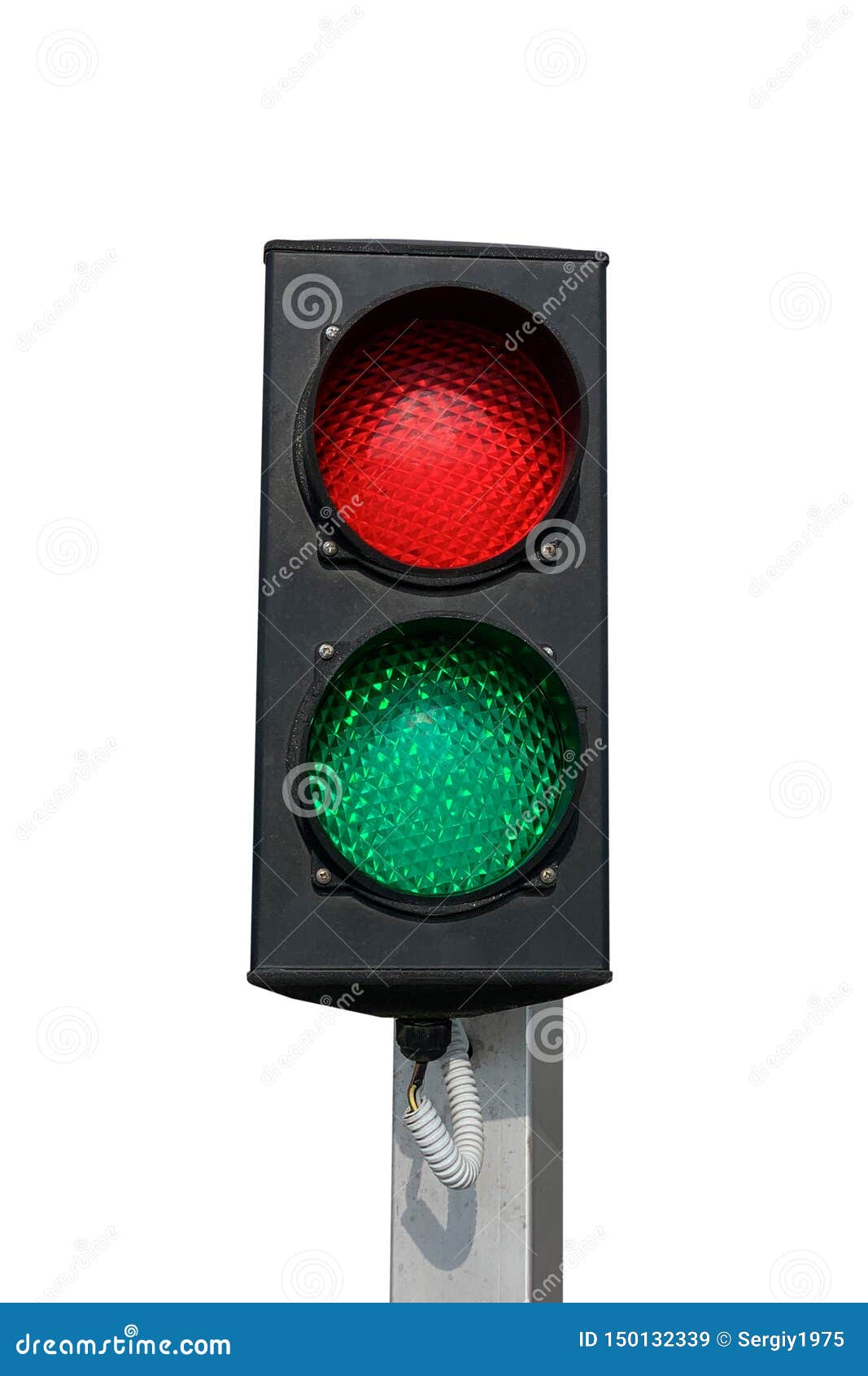 Two-color Traffic Light Isolated on White Background Stock Image ...